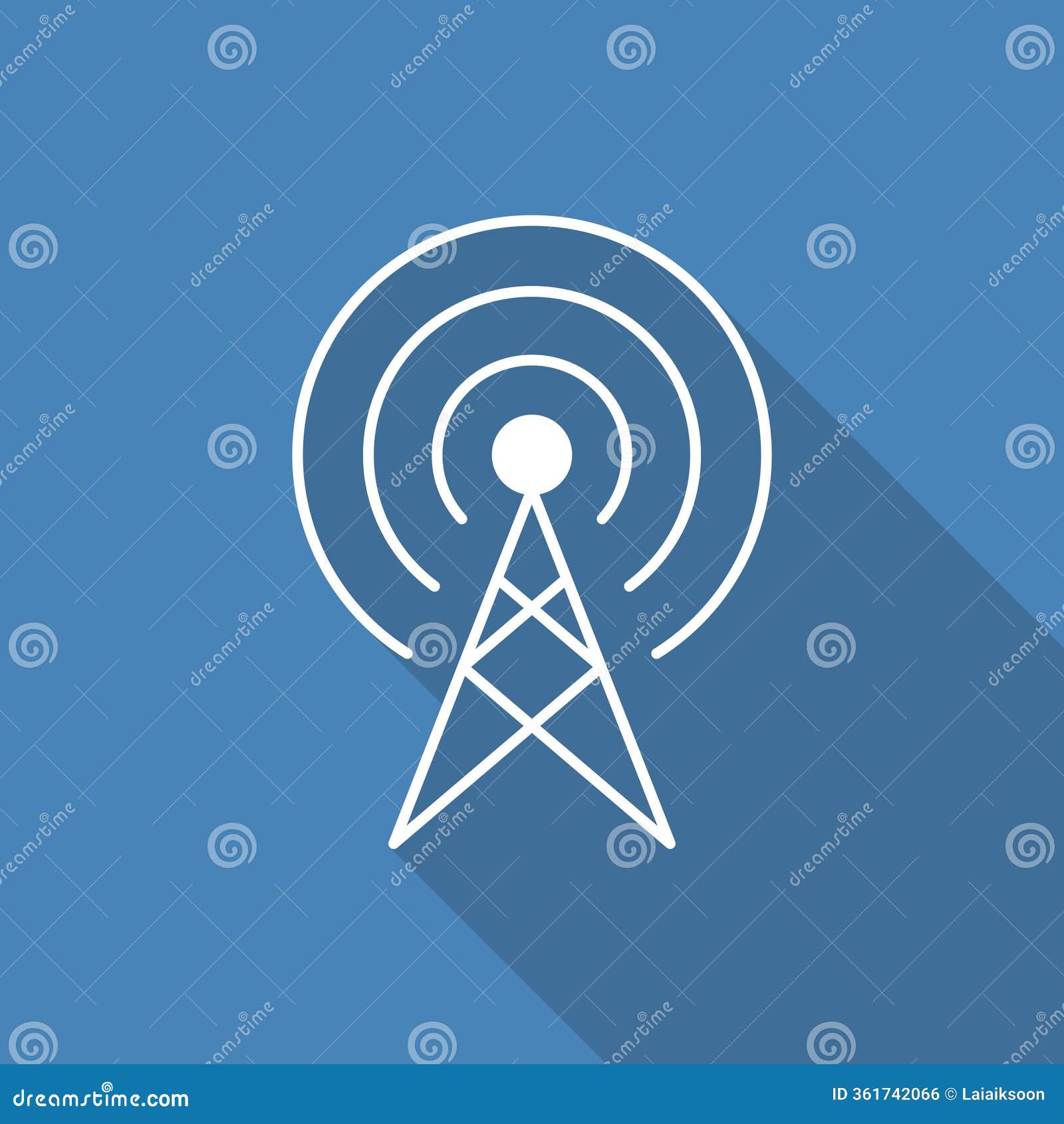 Transmitter Antenna, Cell Phone Tower. Flat Vector Icon Illustration ...