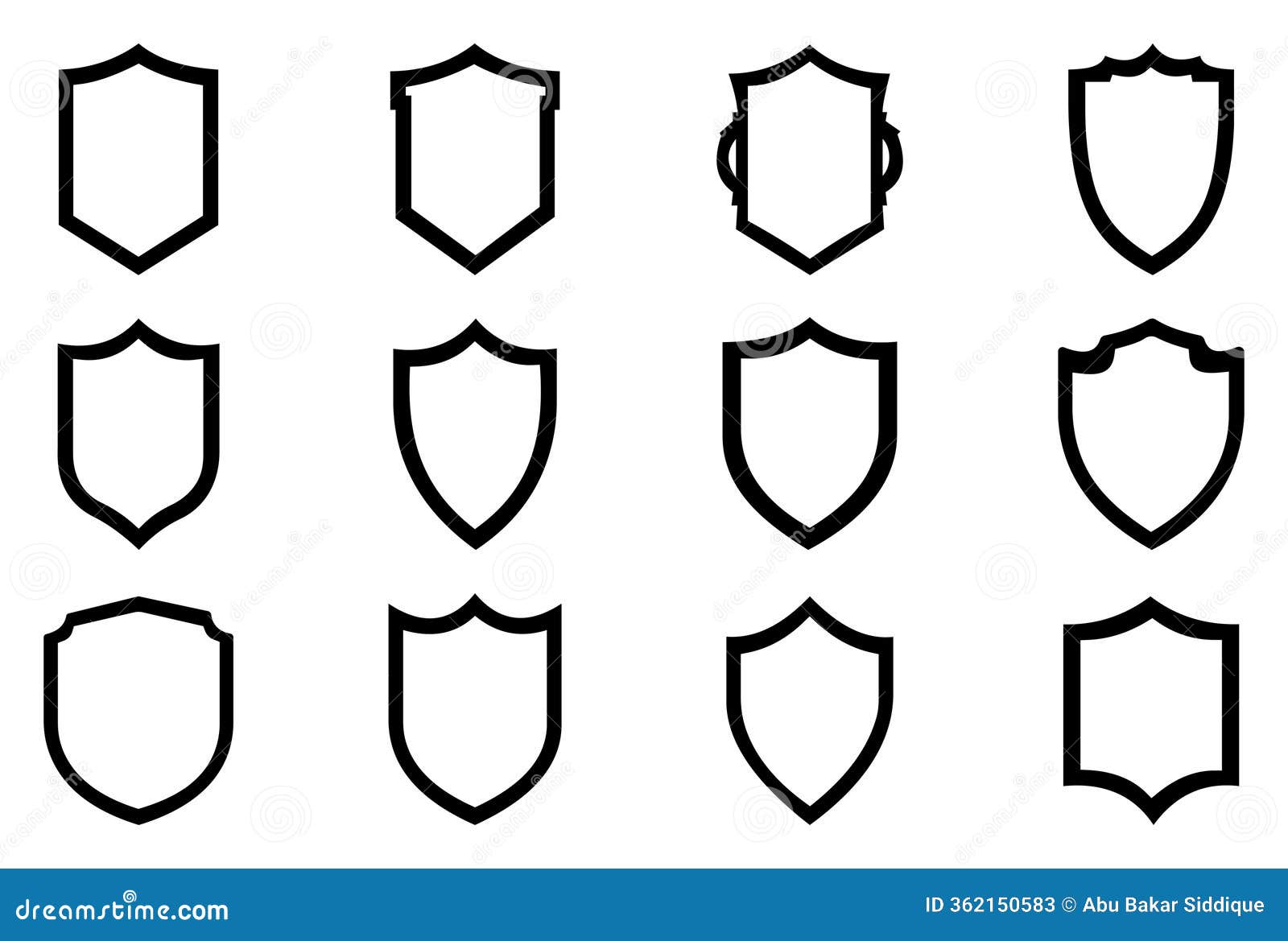 Shield Outline Silhouette Icon Set and Shield Silhouette, Shield Icon ...