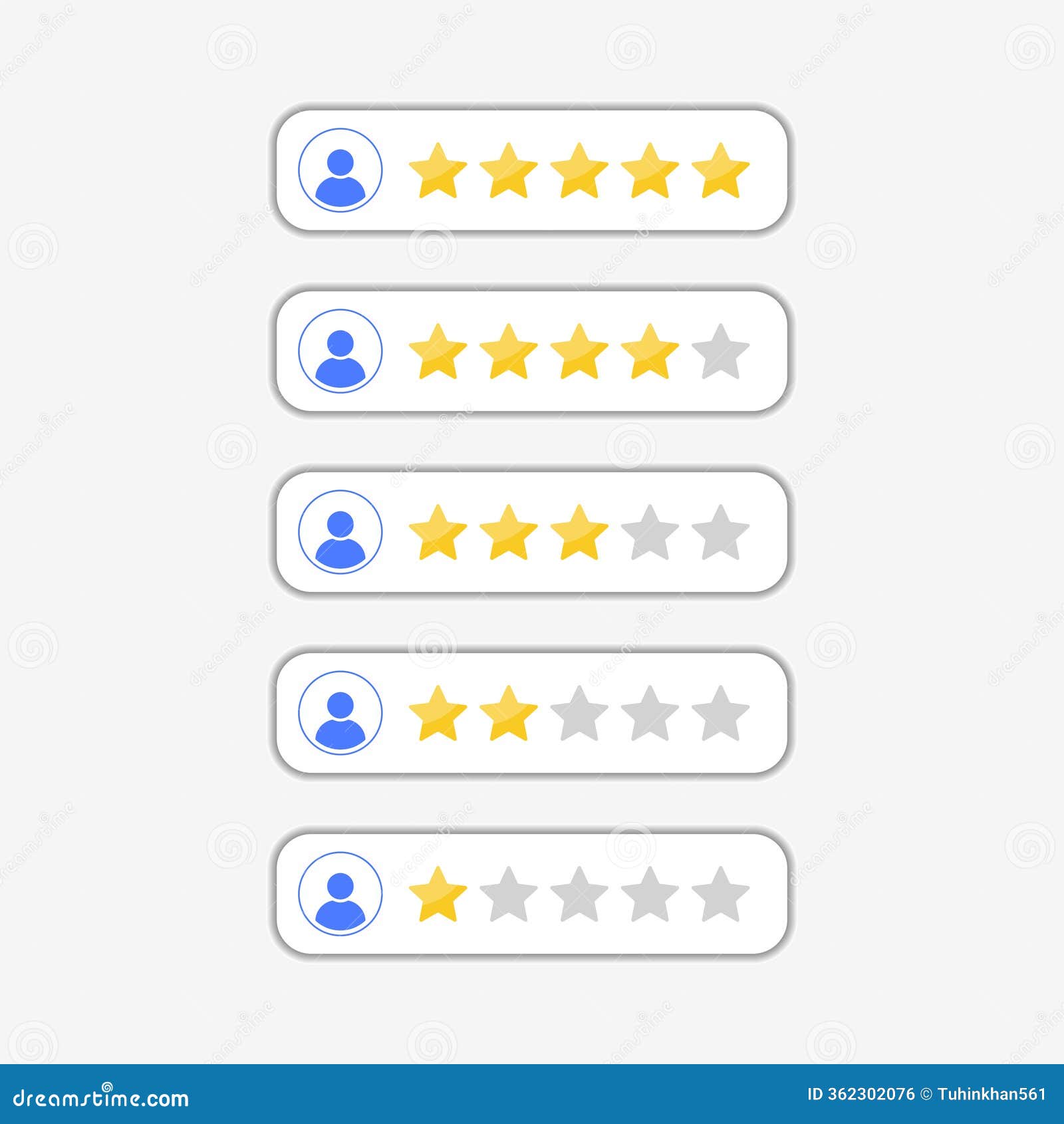 Set of Star Rating Design. Review Rating and Feedback Icons. Customer ...