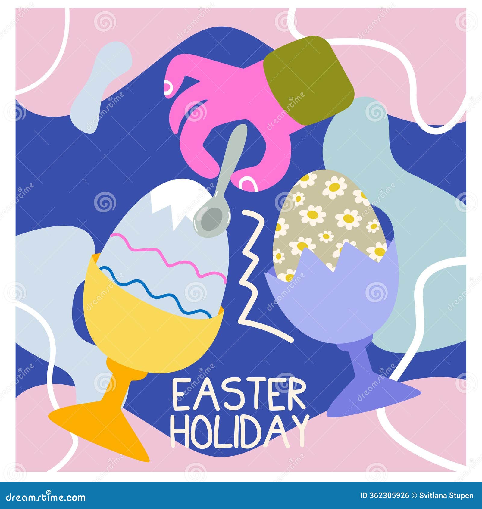 Attributes of the Easter Holiday. Easter Abstract Poster in Modern ...