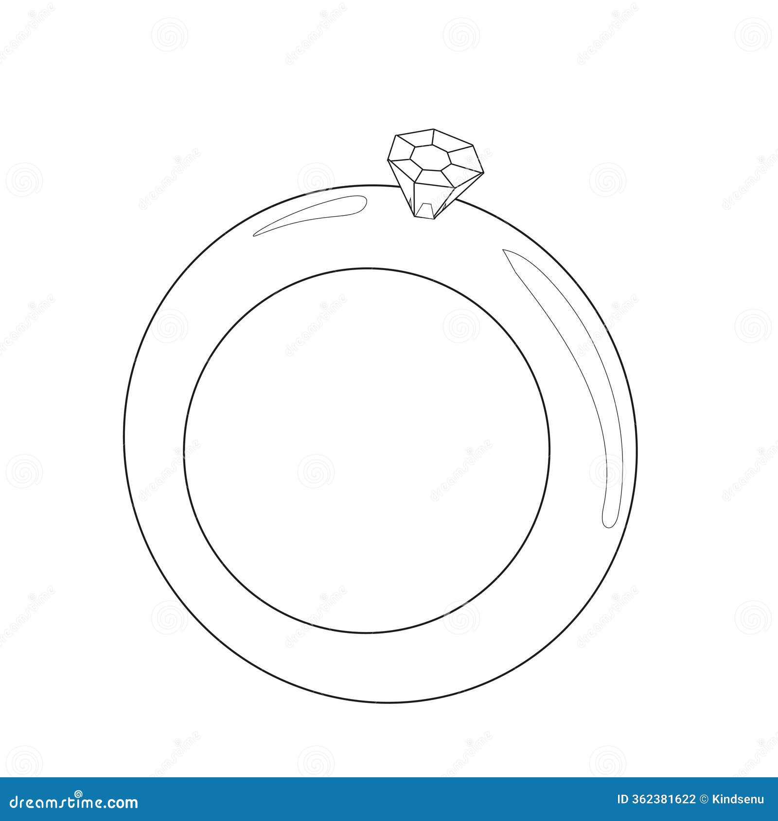 Ring Line Drawing Vector Illustration Stock Illustration - Illustration ...