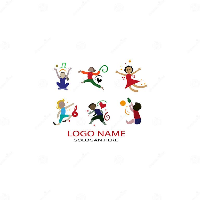 Kids logo icon vector . stock illustration. Illustration of line ...