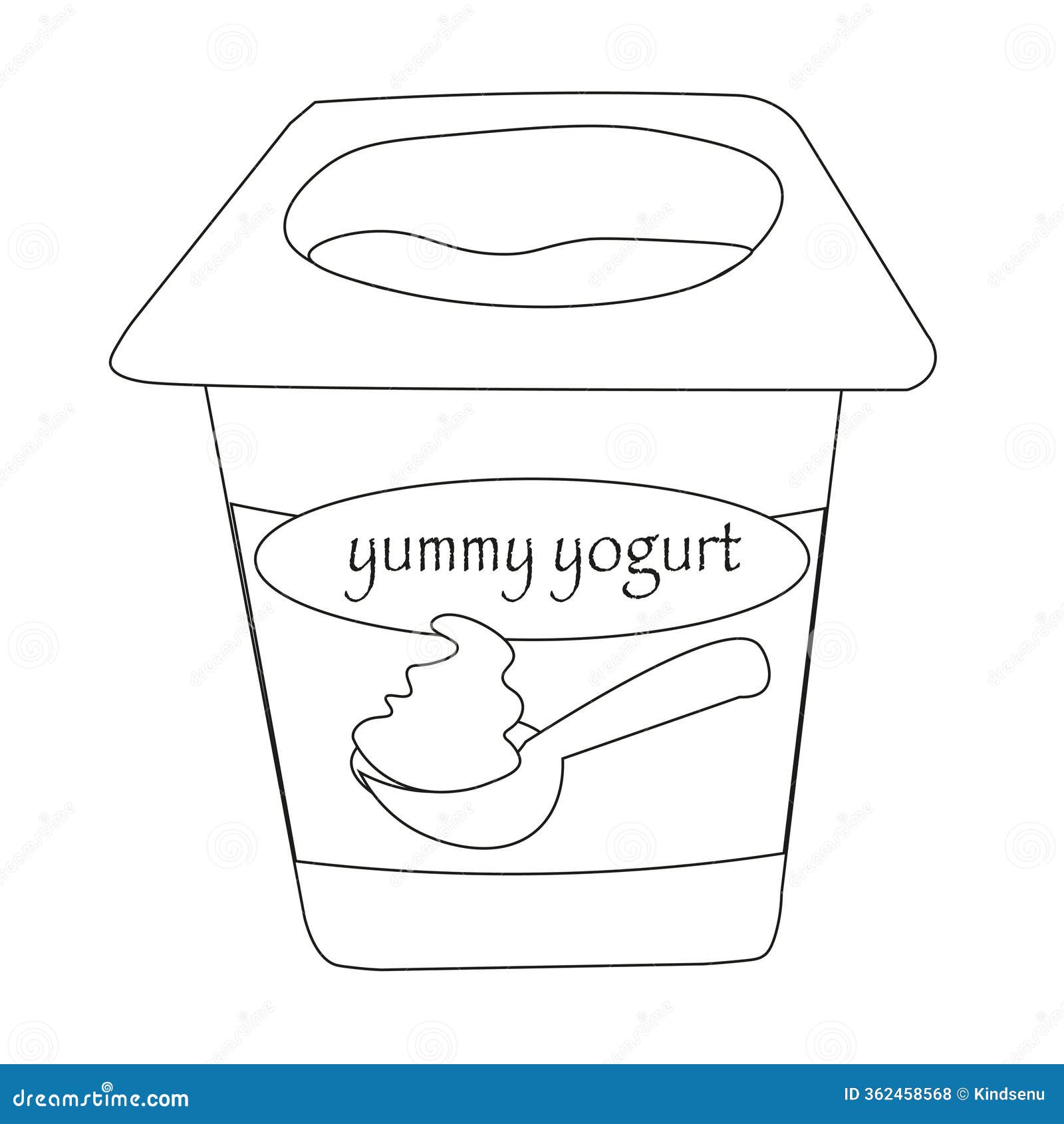 Yogurt Outline Sketch Vector Illustration Stock Illustration ...