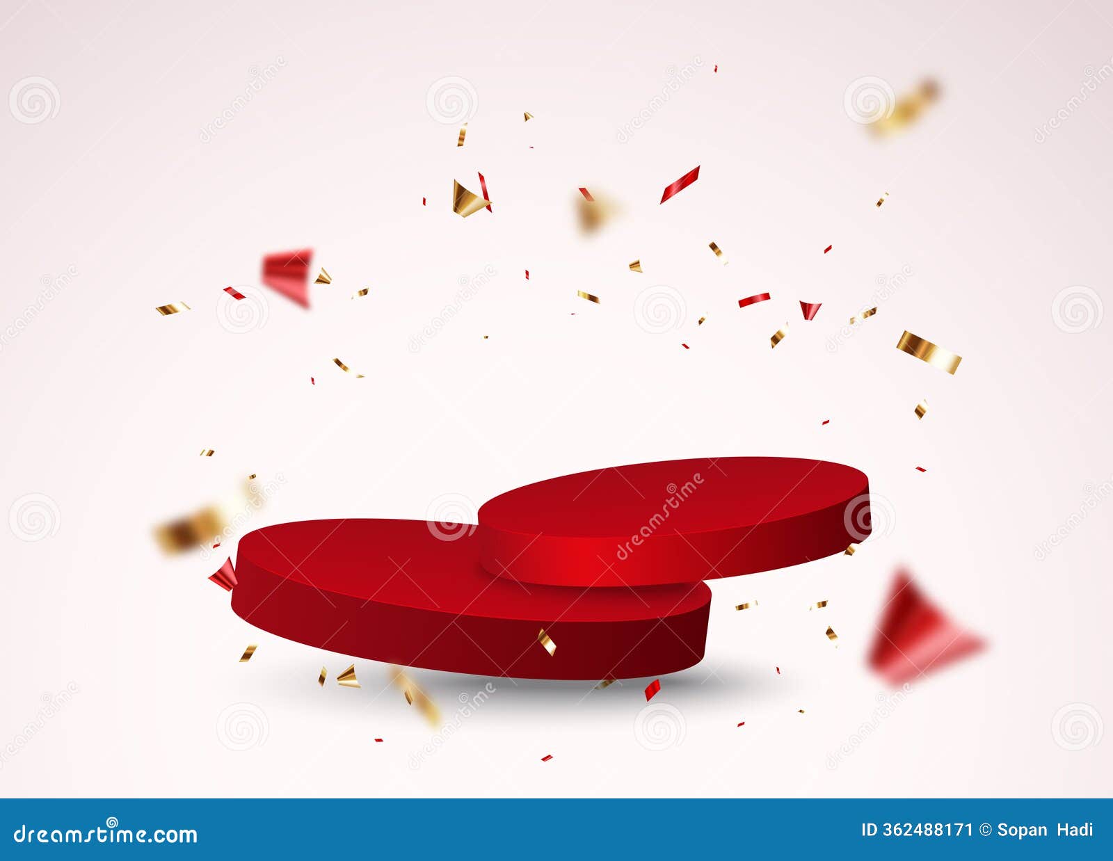 Winner Podium. Pedestal Or Platform With Lighting Cartoon Vector ...