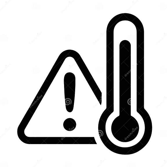 High Temperature Warning Icon Stock Illustration - Illustration of ...