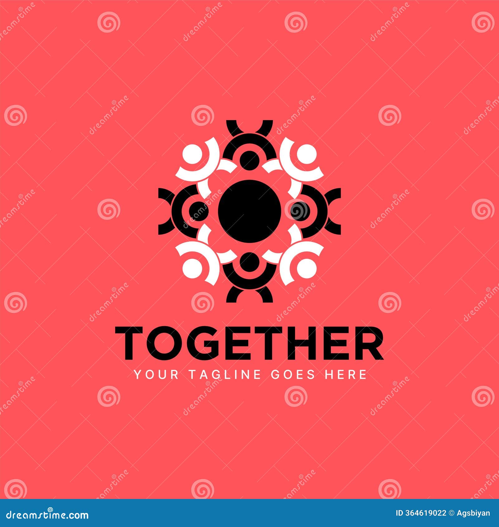 People Rotation Commitment Teamwork Together Outline Logo Vector Illustration | CartoonDealer ...