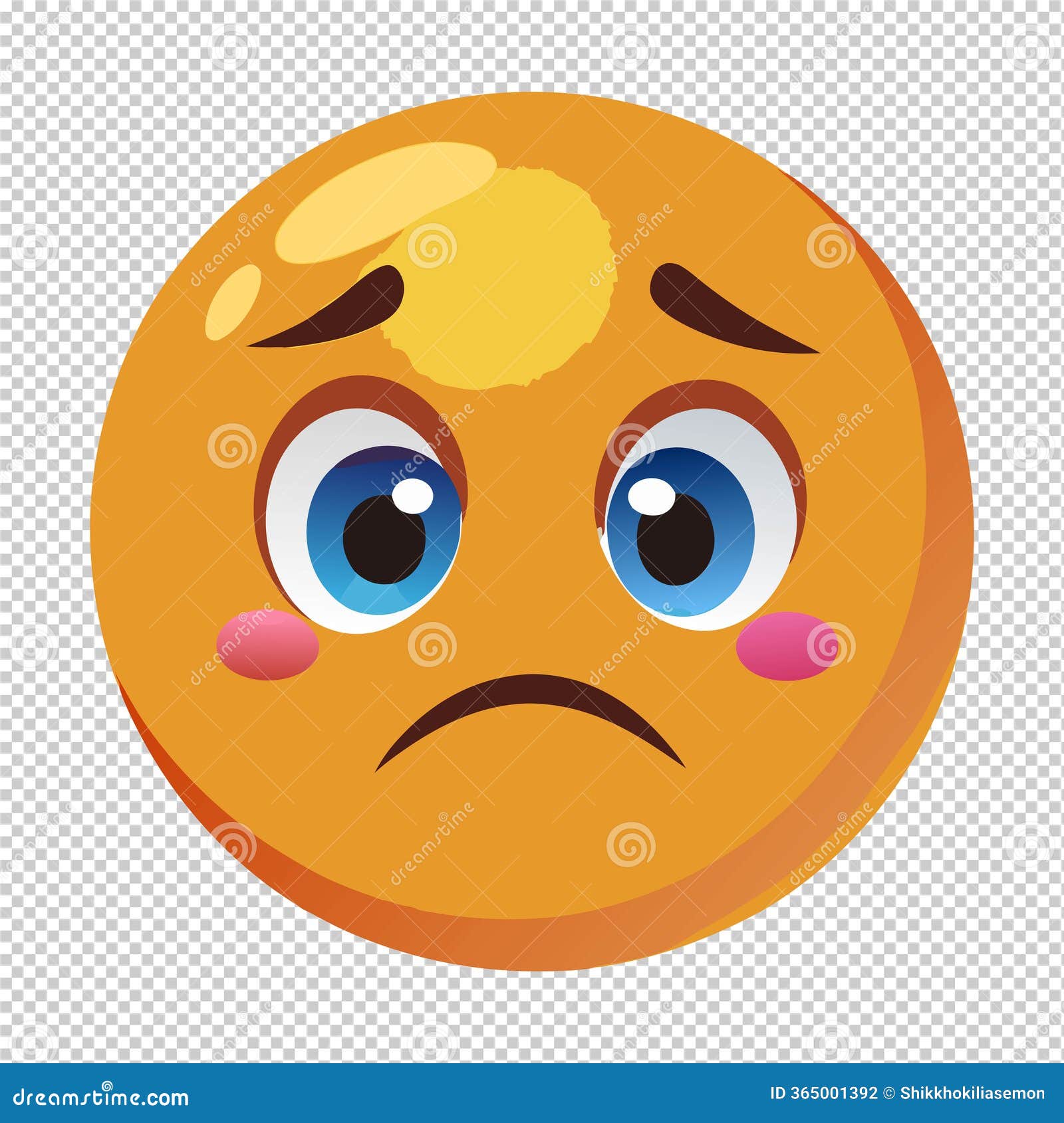 Emoji Wrinkled Face Straining And A Drop Of Sweat From The Forehead ...