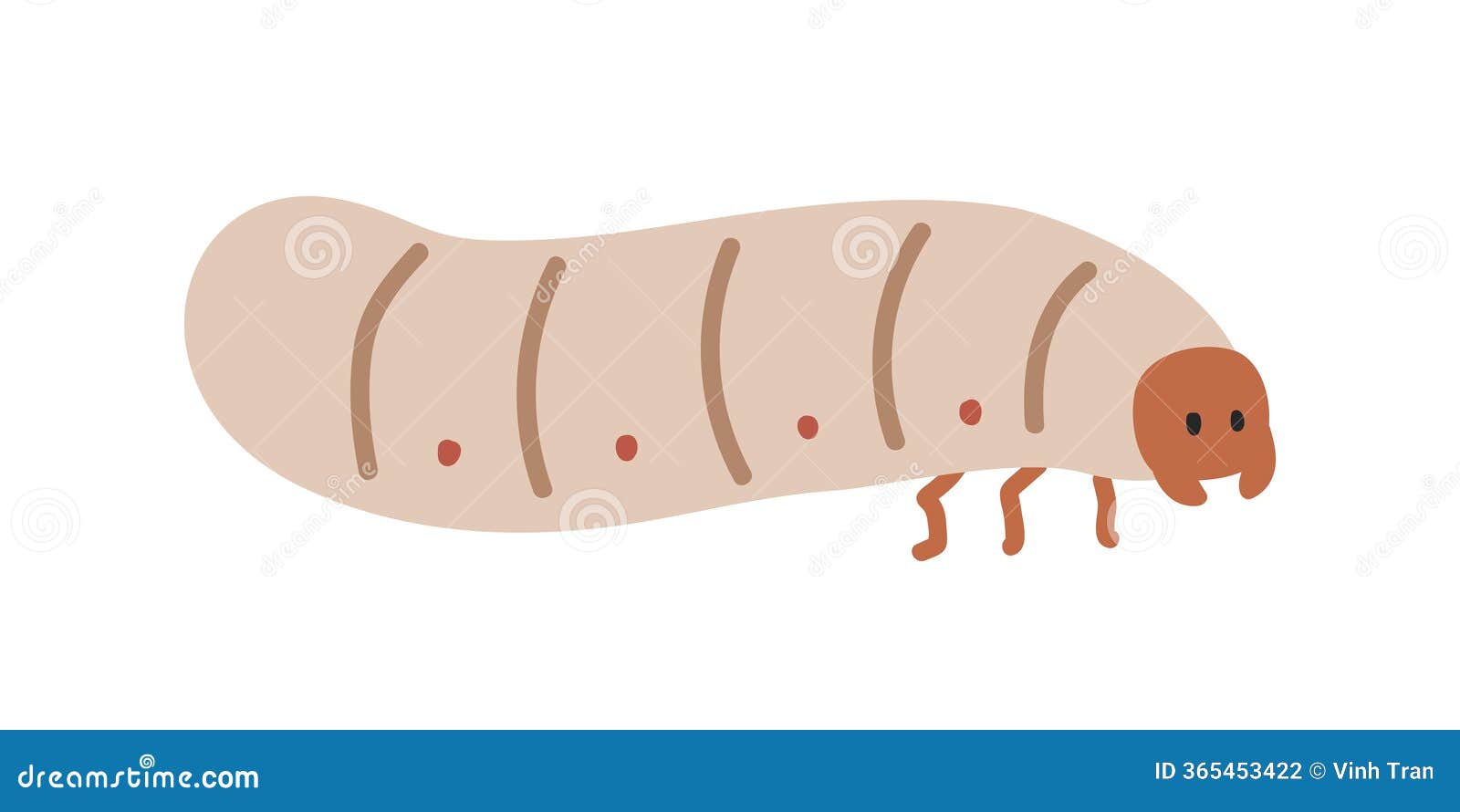 White Grub Silhouette Cartoon Vector | CartoonDealer.com #124184703