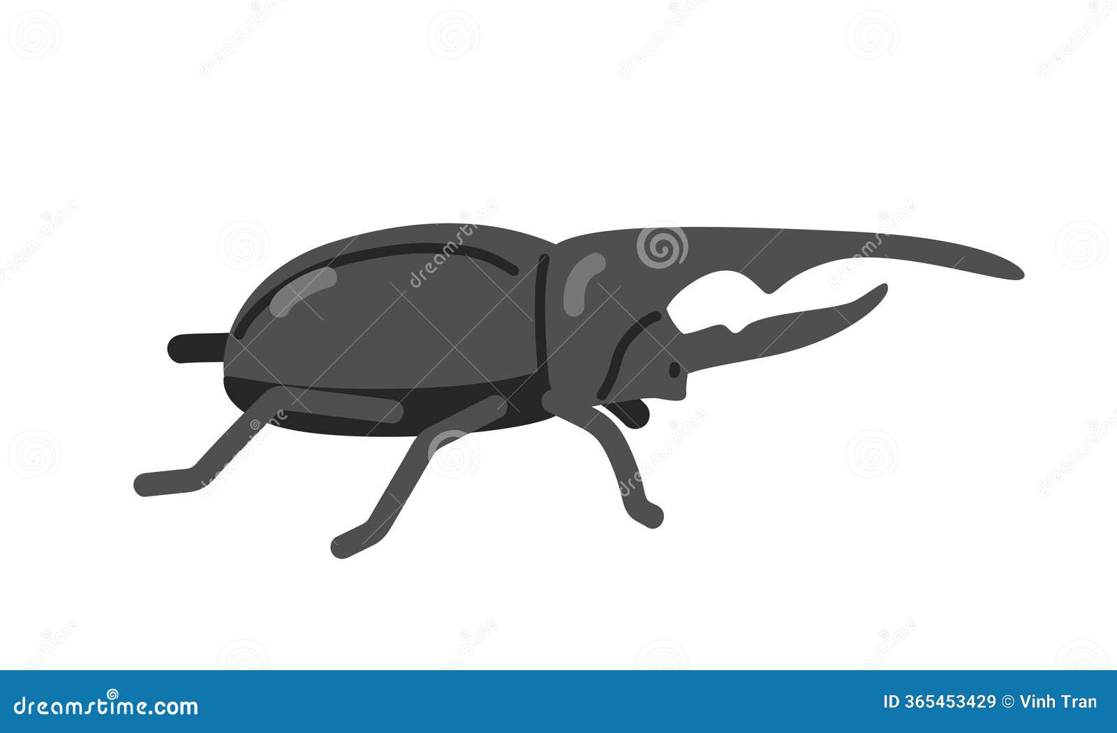 Hercules Beetle. Side View. Drawing With Black Lines, Marker, Line Art ...