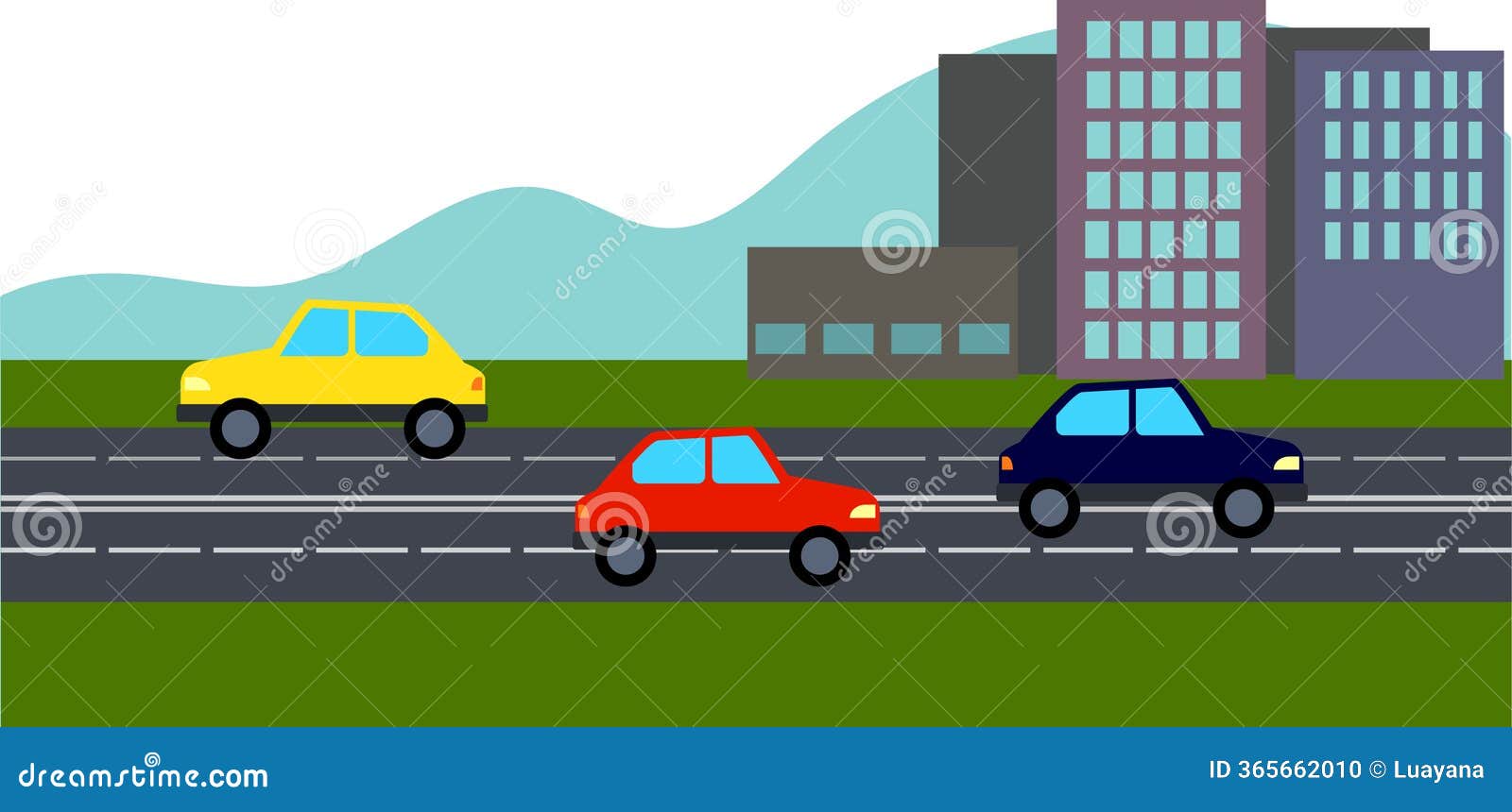 Cartoon Cityscape Pedestrian Crossing Traffic Signs. Flat Design City ...