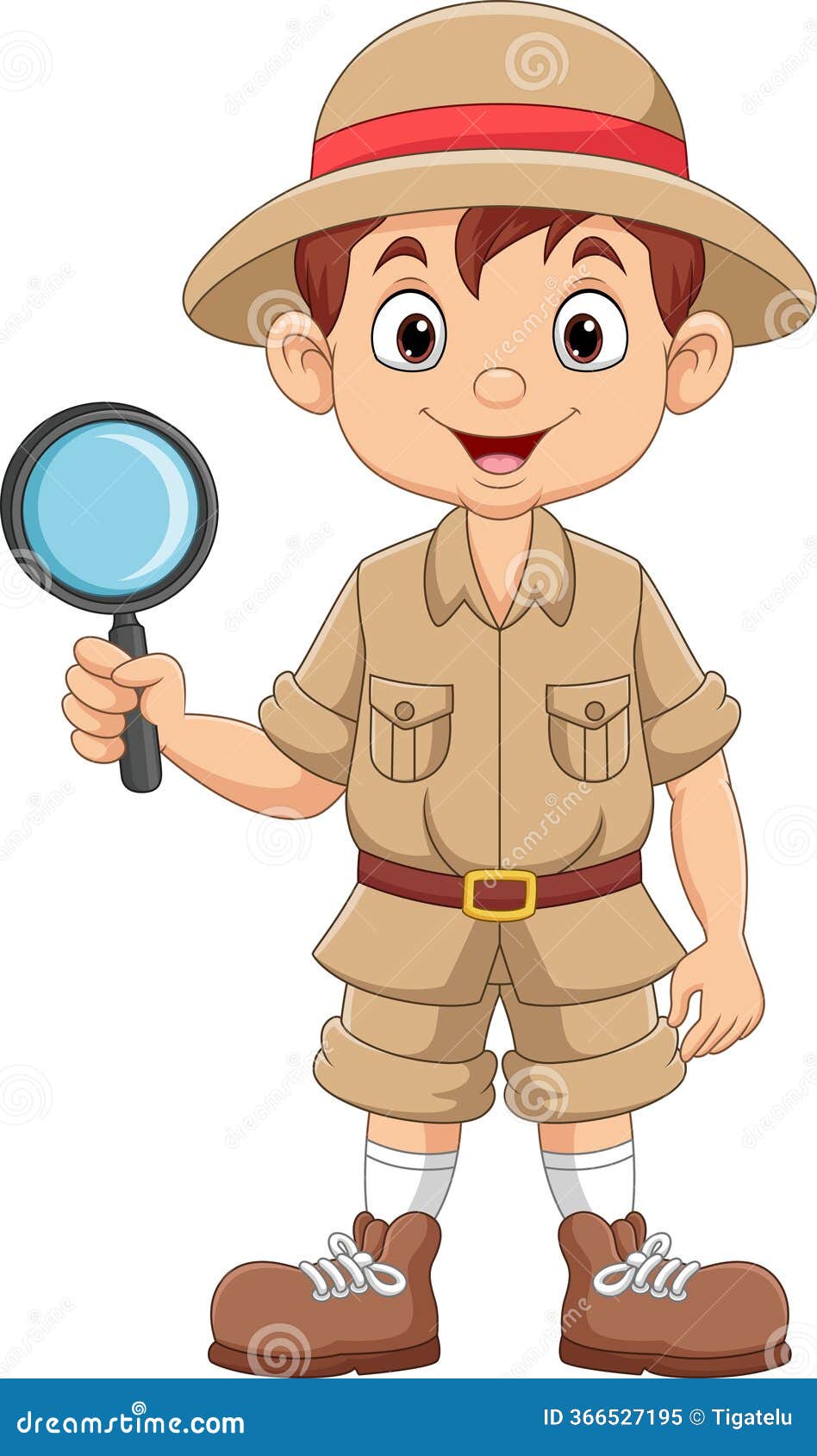 Cartoon Explorer Looking At A Map. | CartoonDealer.com #100795103