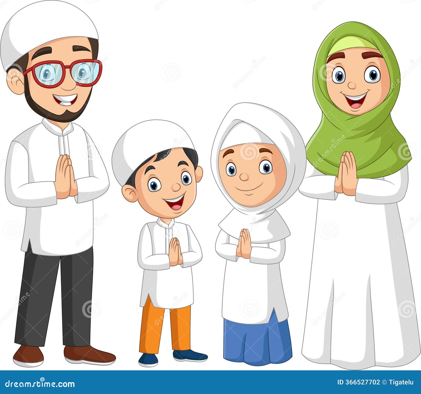 A Muslim Family Celebrating Raya Festival In Their Traditional Malay ...