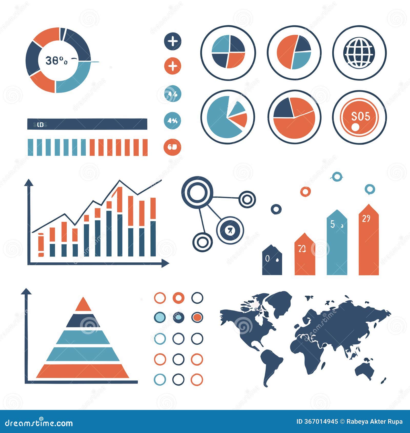 Map With Percentages And World Statistics. Graphic Information ...