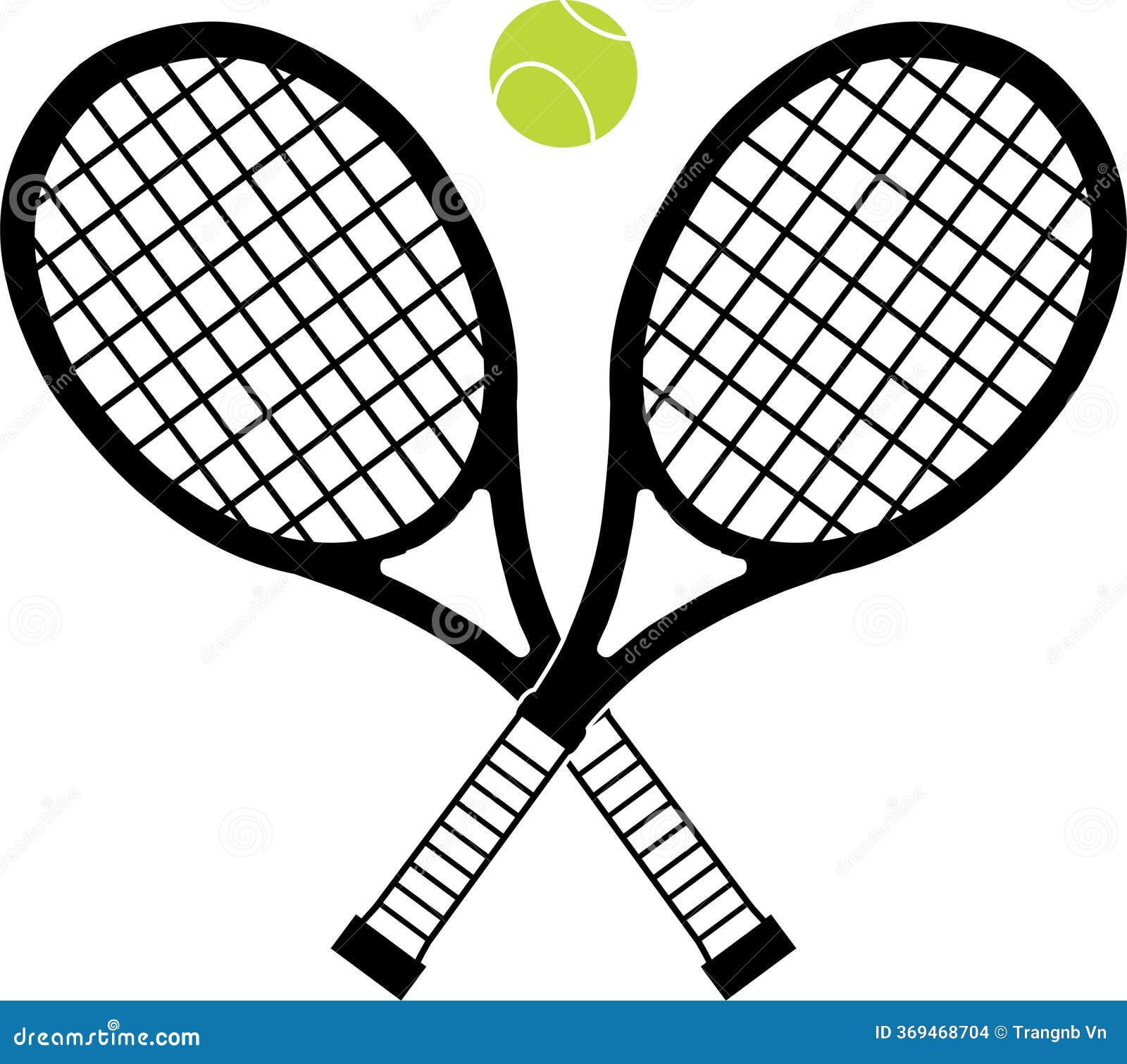 Crossed Tennis Rackets In Retro Design Vector Illustration ...