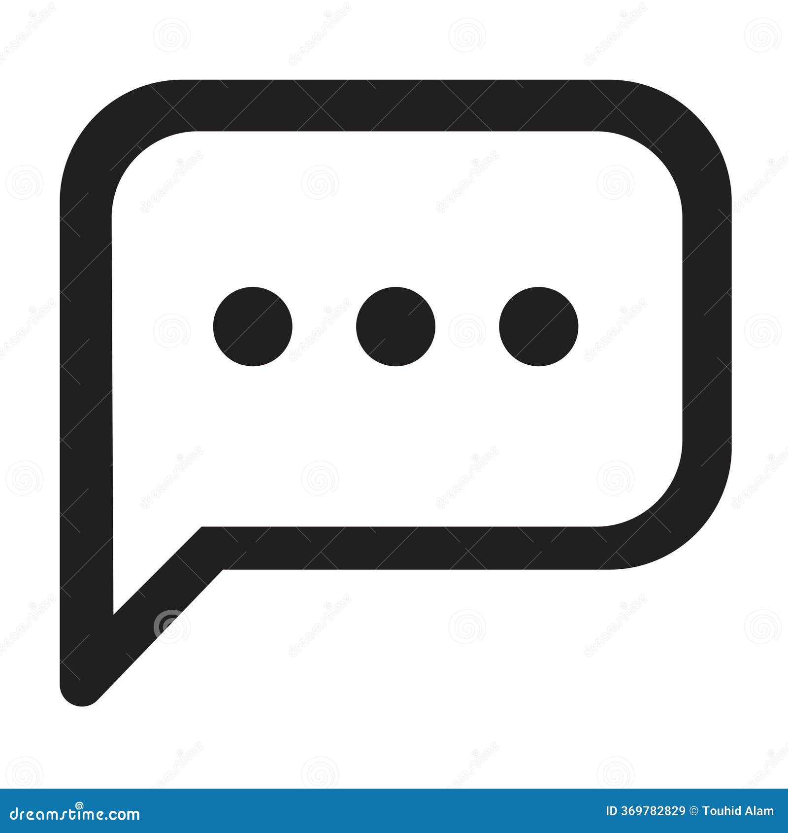 Chat Bot Flat App Icon Minimalist Web Symbol Black Sign Stock Image ...