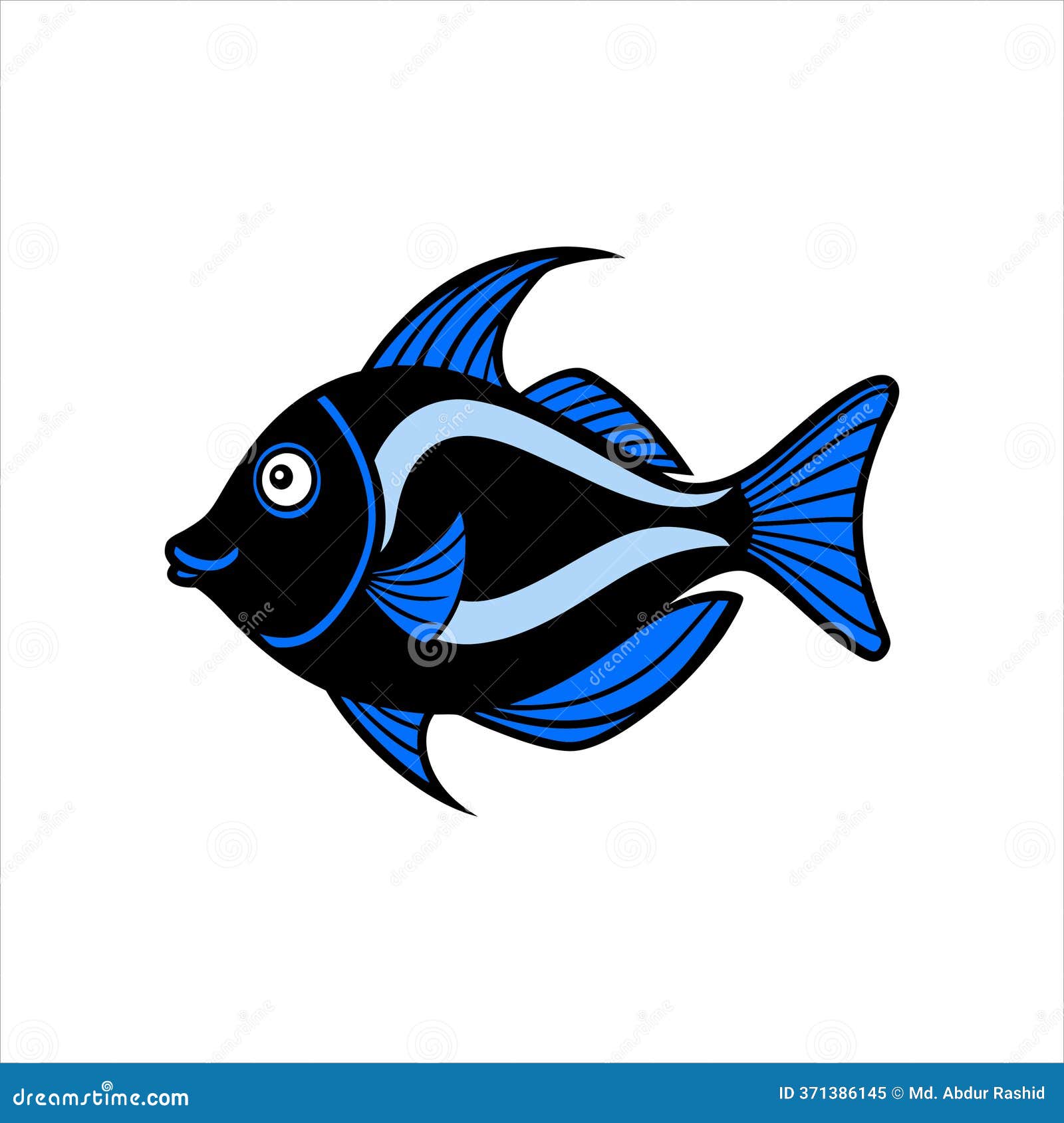 Blue Tang Tropical Colorful Fish Watercolor Painting Illustration Dory ...