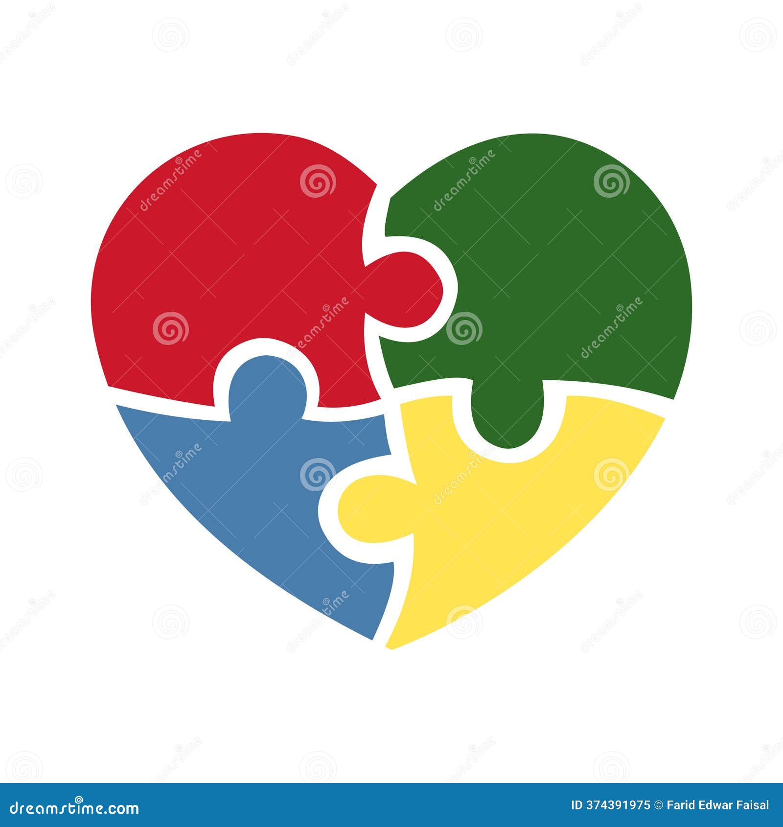 Autism Symbol. Heart Of Color Puzzle Pieces Stock Image | CartoonDealer ...