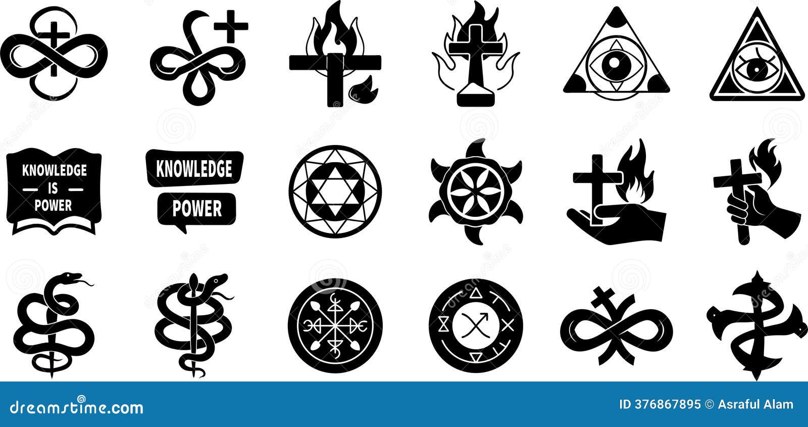 Leviathan Cross, The Alchemical Symbol Of Sulfur Or Satanism Cartoon ...