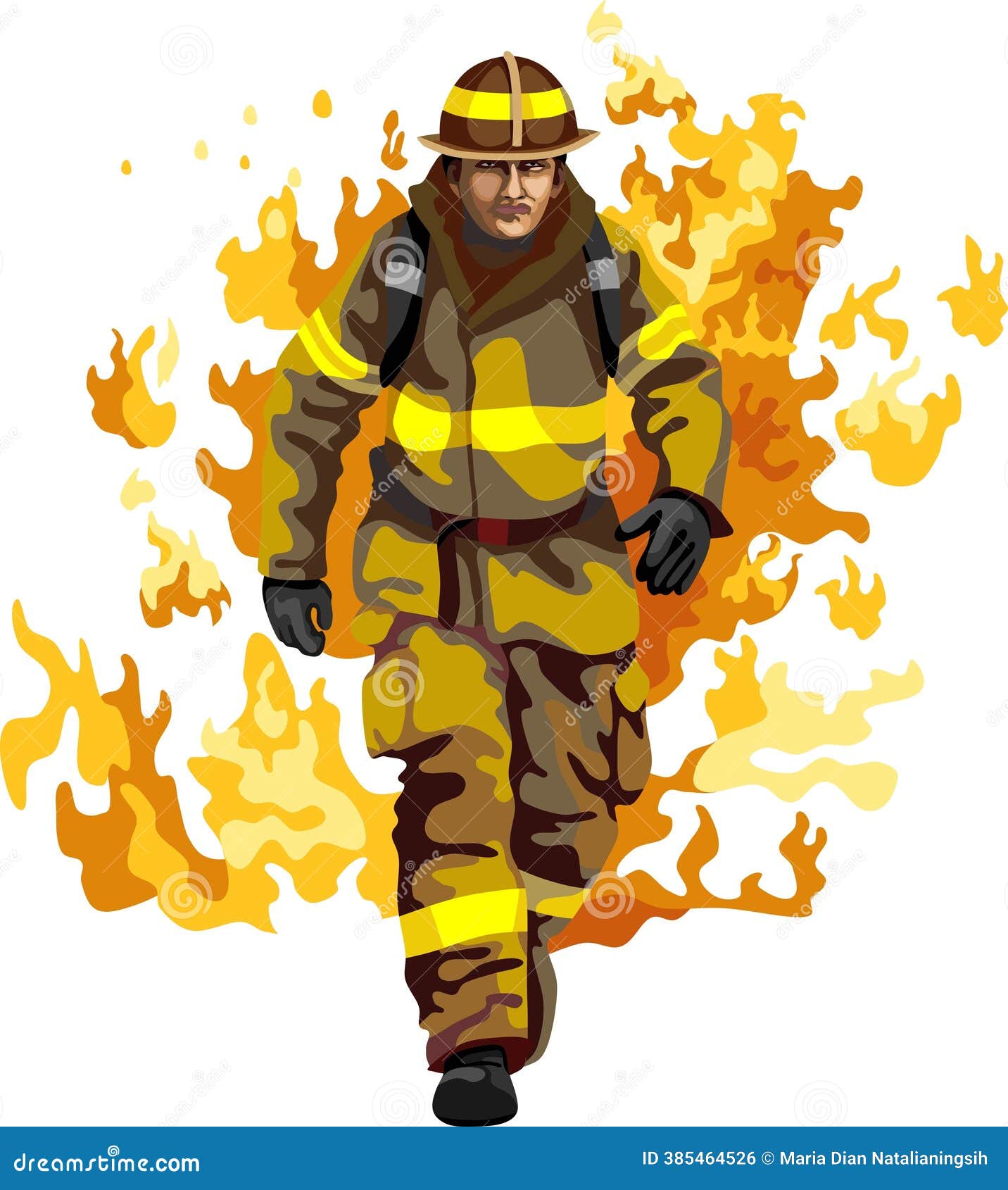 Firefighter In Action, Fire Fighting Concept, Firefighters Fighting A ...