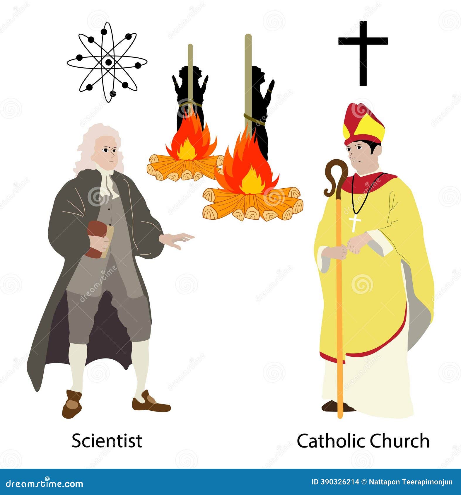 Geocentric Model Of Flat Earth - Side View. Topographic Map Stock ...