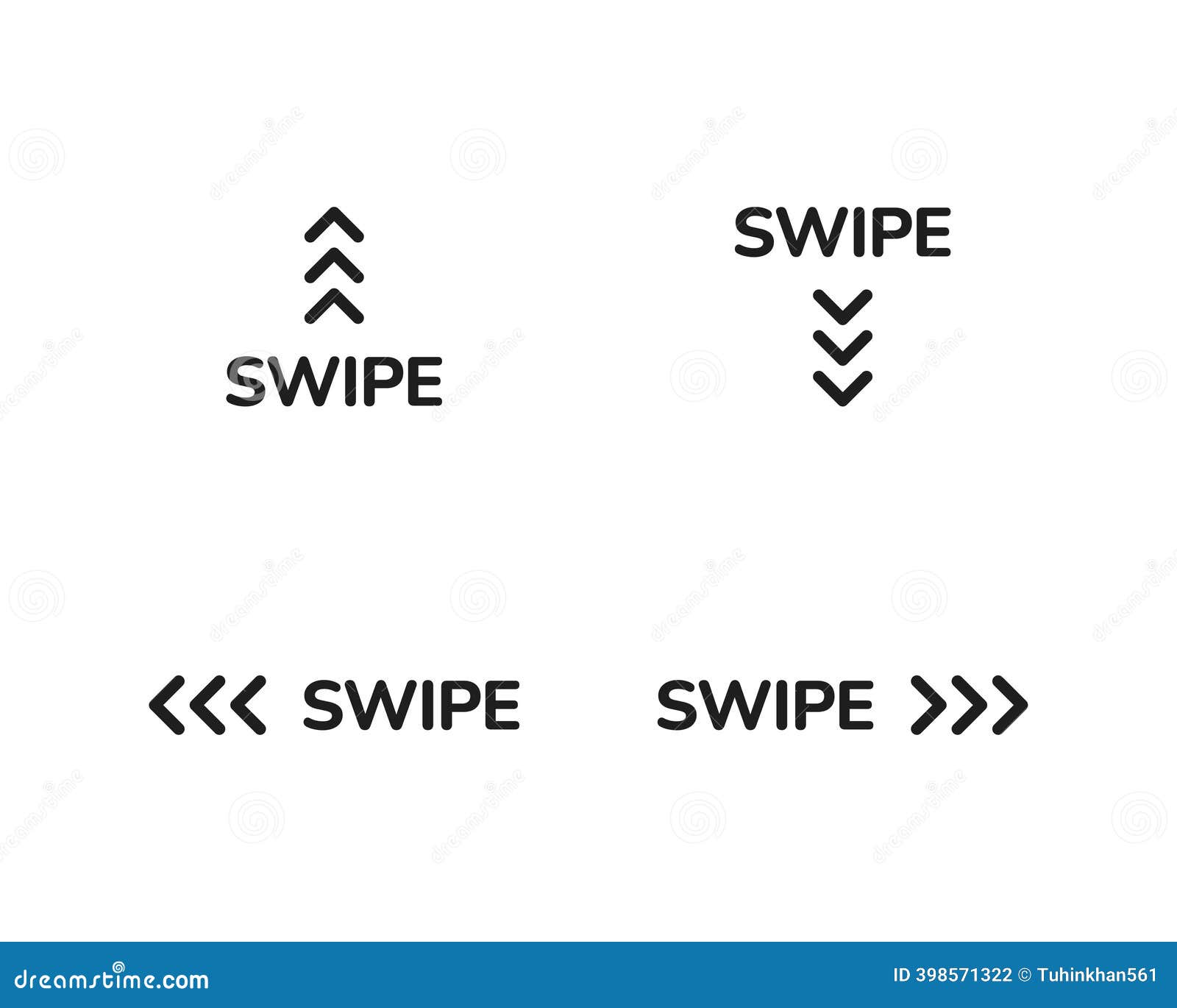 Swipe Icon Set. Arrow Swipe Up, Down, Left, Right Icon. Slide Or Swipe Symbol. Finger Scroll ...
