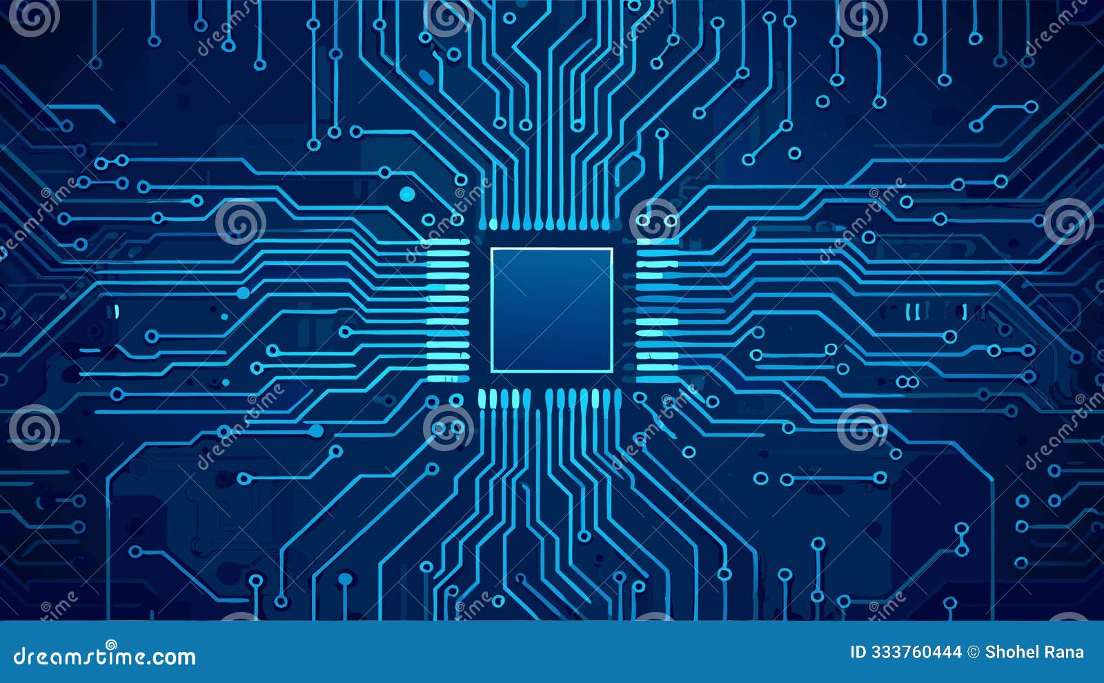 Print Abstract AI Circuit Board Background with Futuristic Technology ...