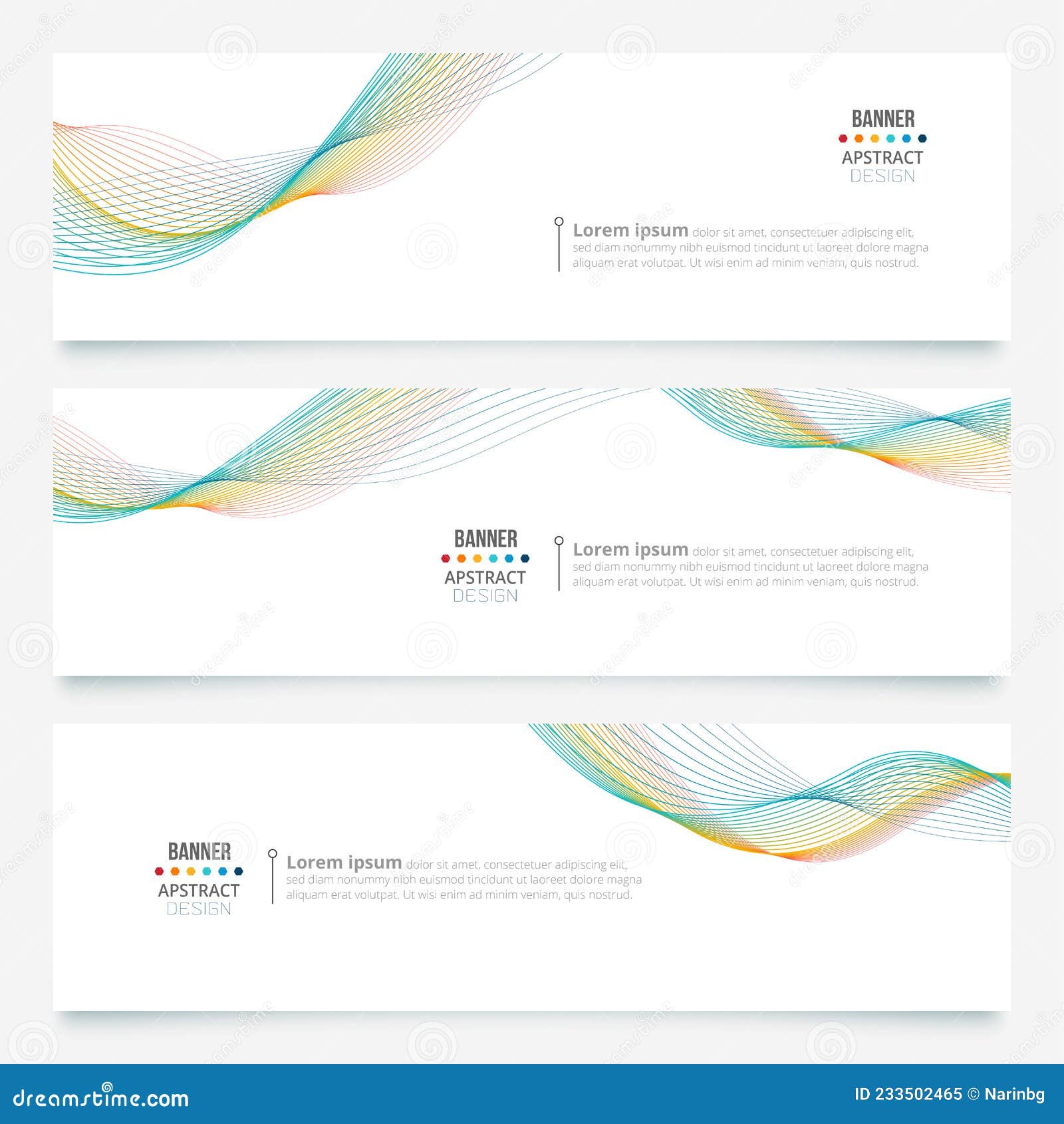 Abstract Banner Wave Set Design Template Stock Vector - Illustration of ...