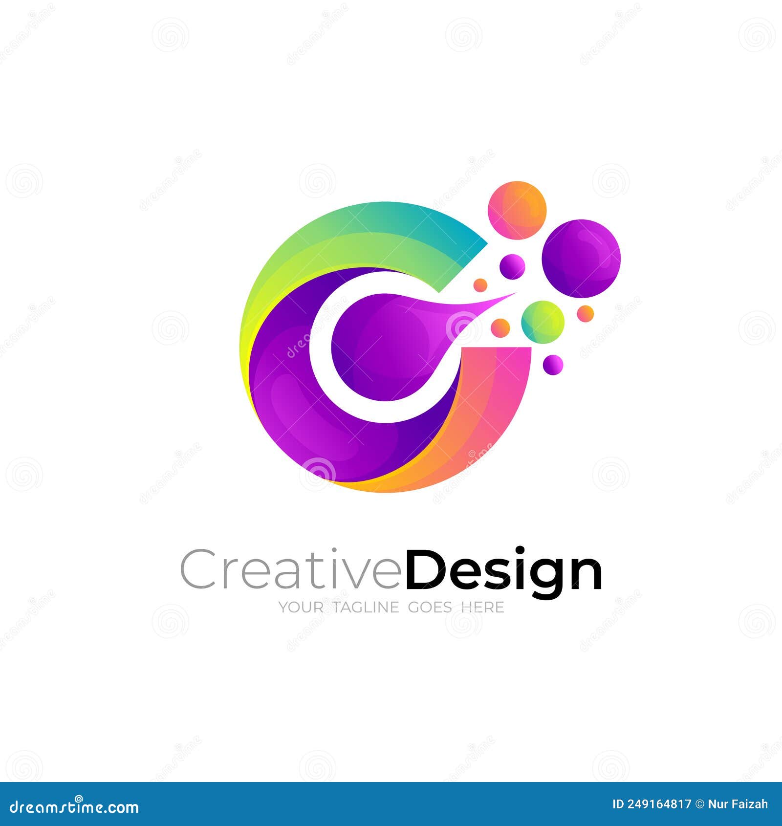 Abstract C Logo with Babble Colorful Design Vector Stock Vector ...