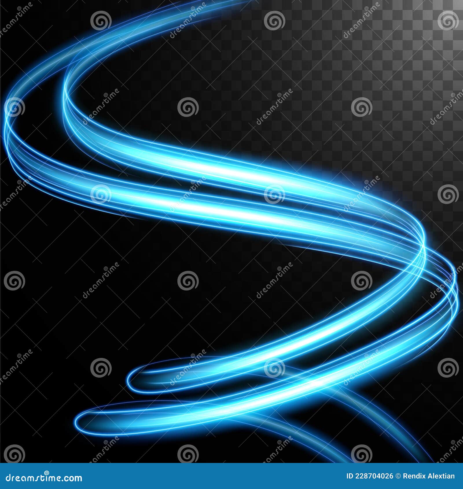 Abstract Light Speed Motion Effect, Blue Light Trail. Vector ...
