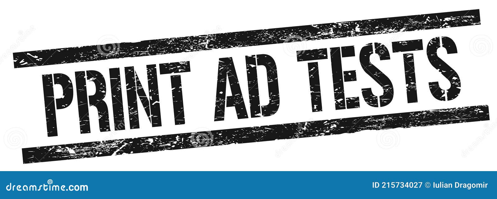 PRINT AD TESTS Text on Black Grungy Rectangle Stamp Stock Illustration ...