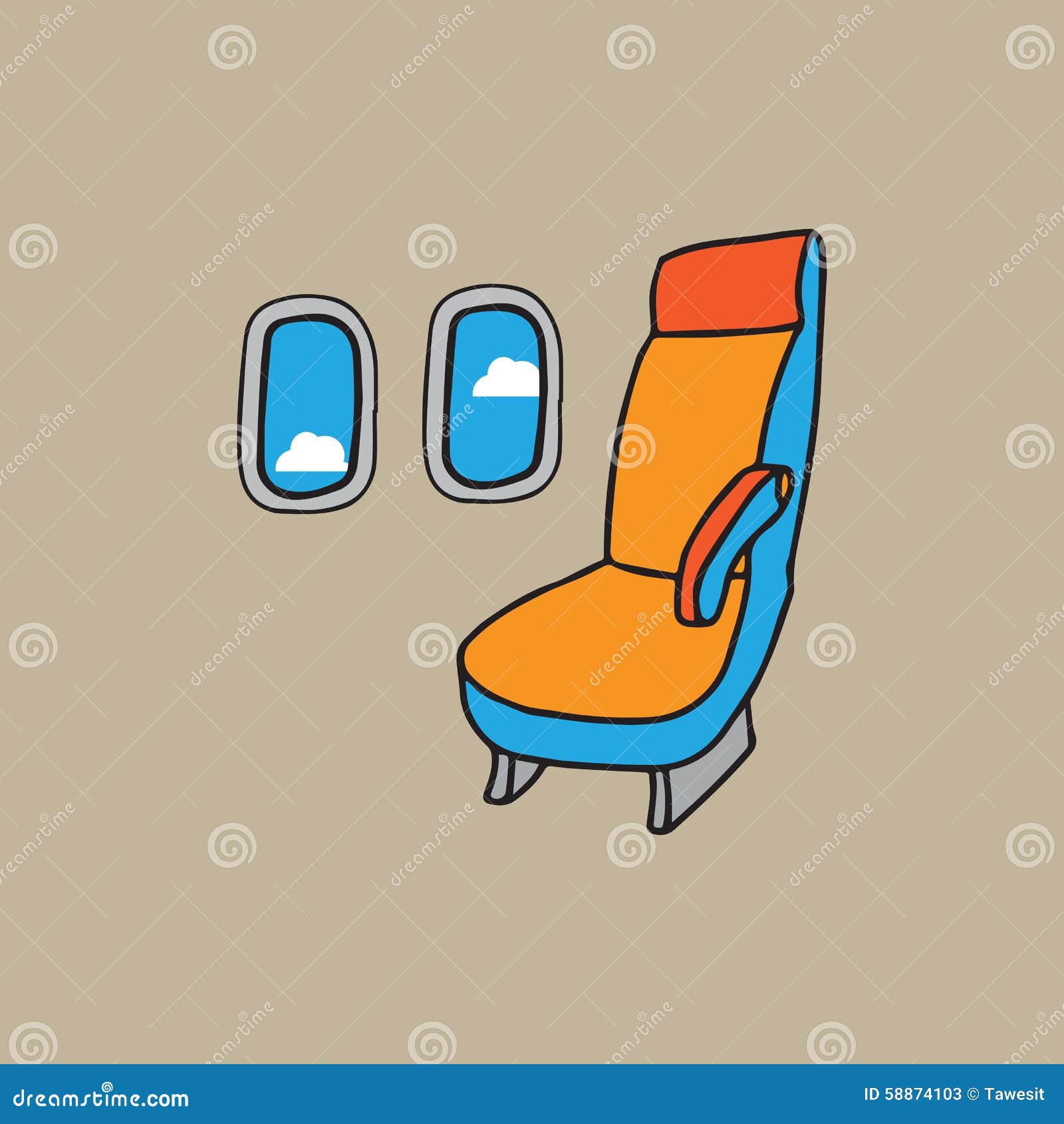Print stock illustration. Illustration of airplane, tourism - 58874103