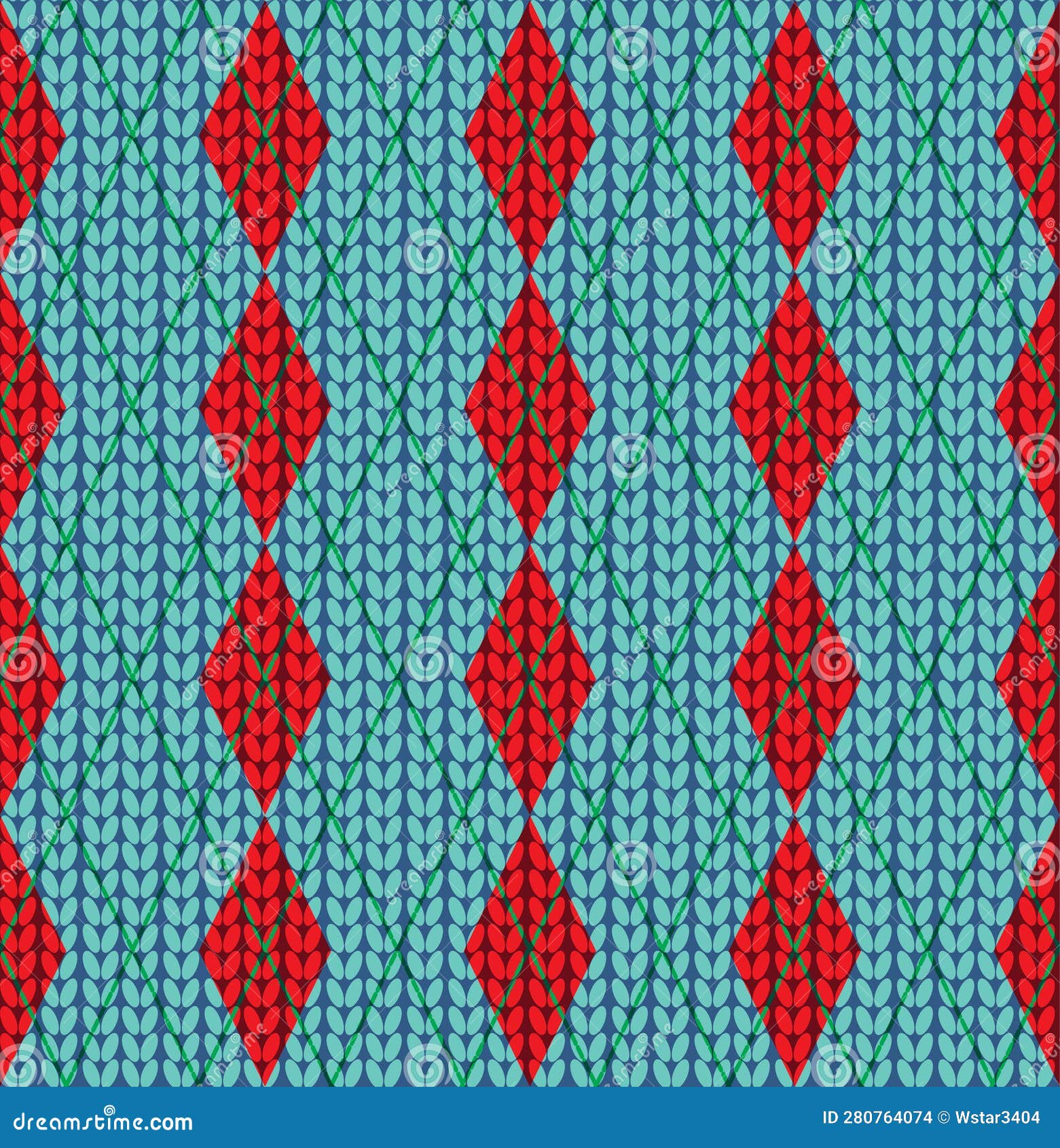 Argyle Style Sweater Pattern. Red Blue Realistic Simple Knit Texture Stock Vector - Illustration ...
