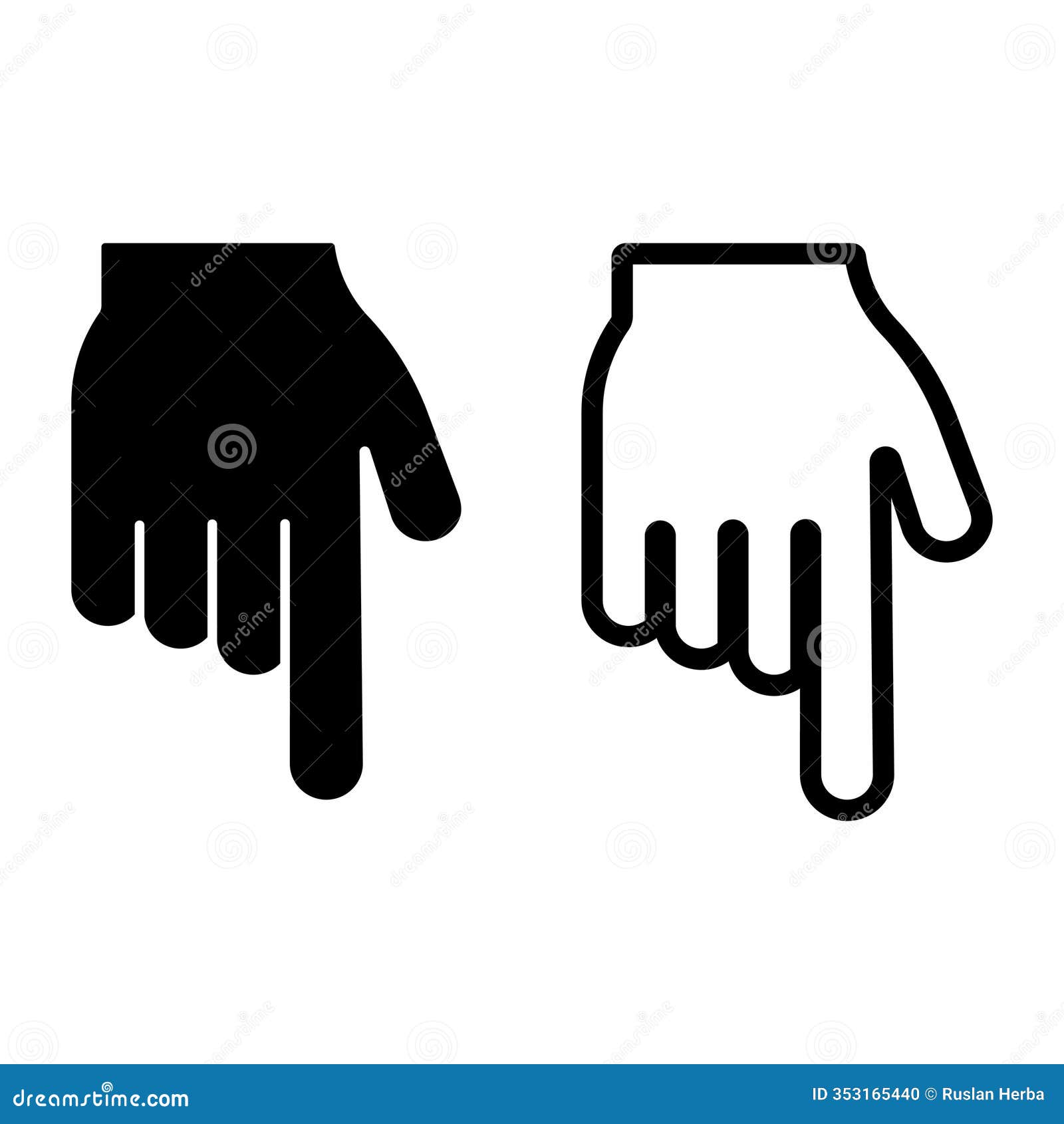 Backhand Index Pointing Up Gesture Human Hand. Vector Doodle ...
