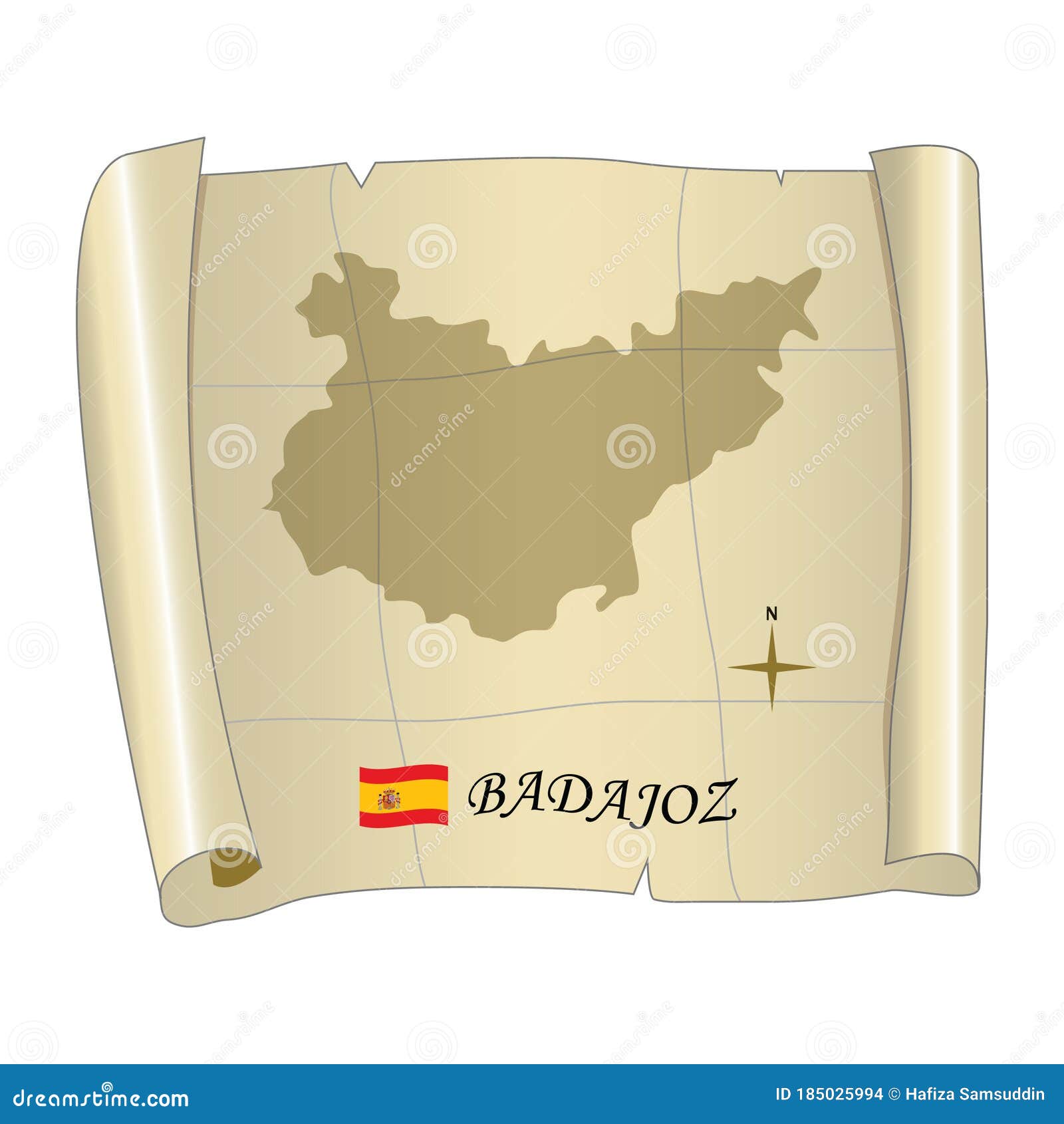 Print stock illustration. Illustration of badajoz, topography - 185025994