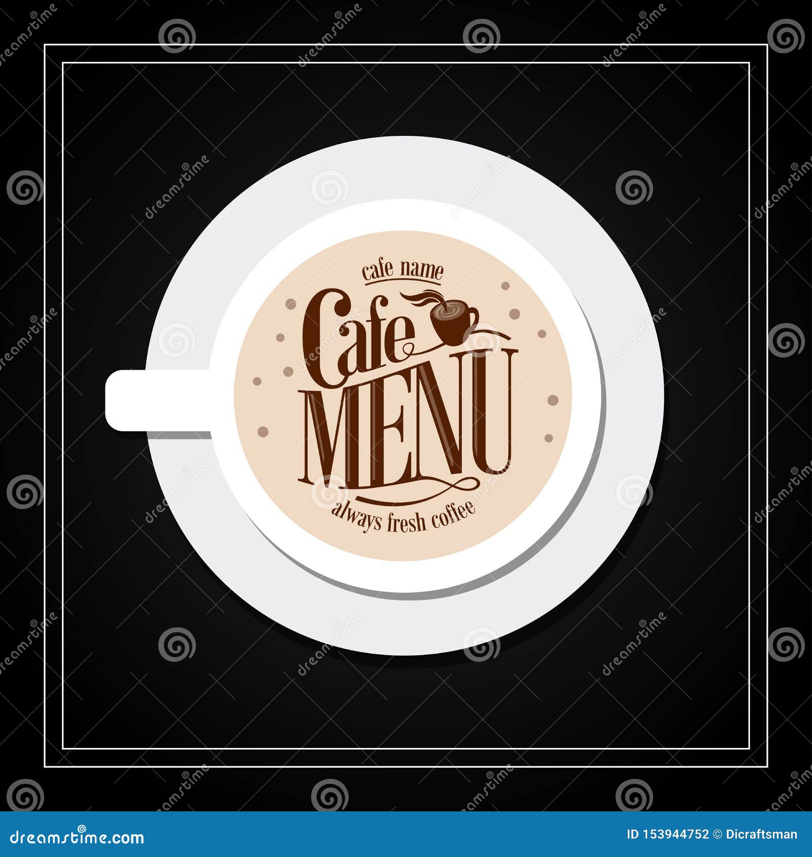 Black Cafe Menu always Fresh Coffee Stock Vector - Illustration of ...