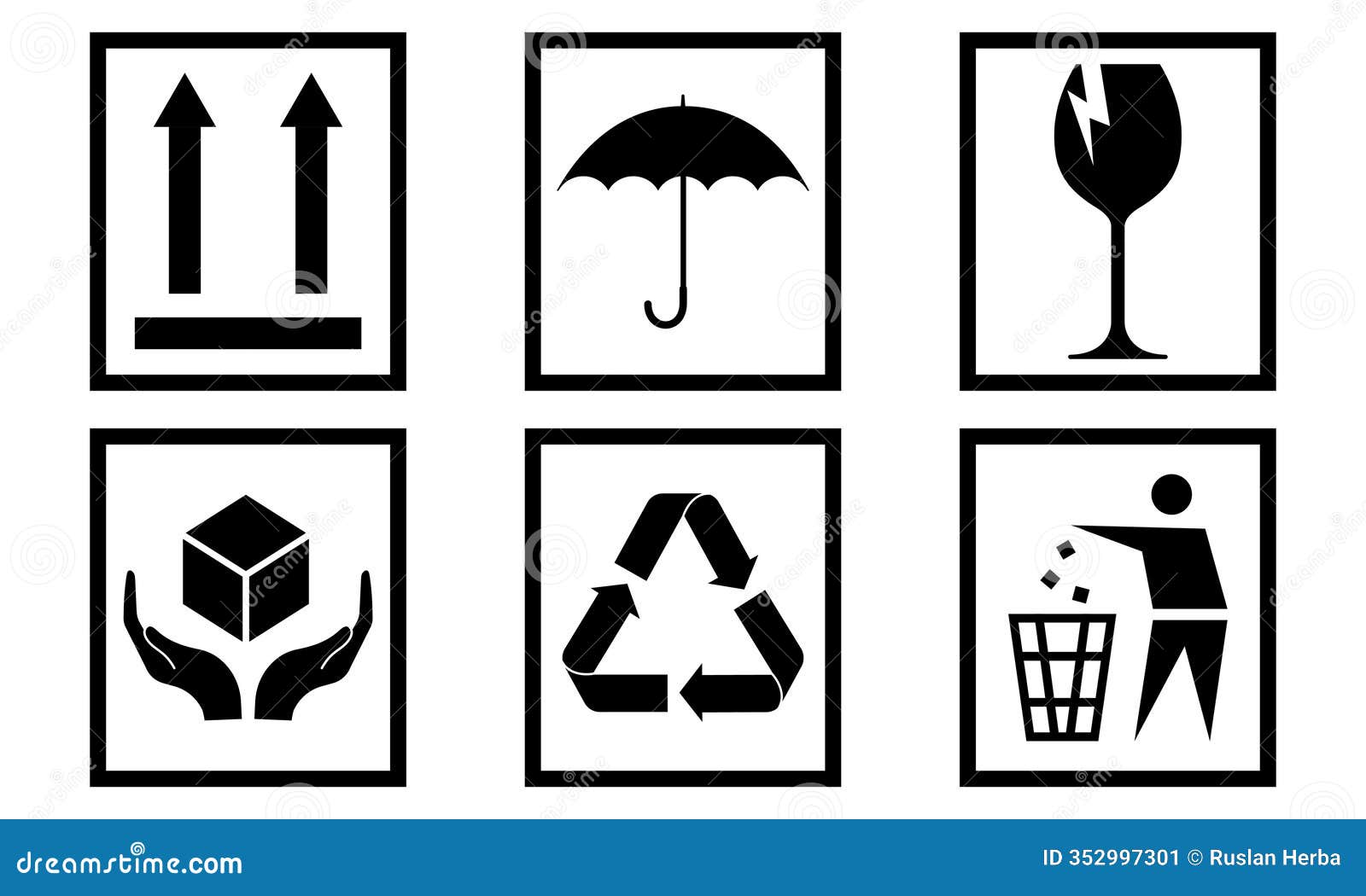 Black Fragile Symbol Isolated On White Background. Vector Illustration ...