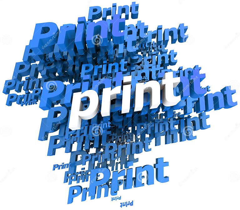 Print in blue stock illustration. Illustration of rendering - 12711659