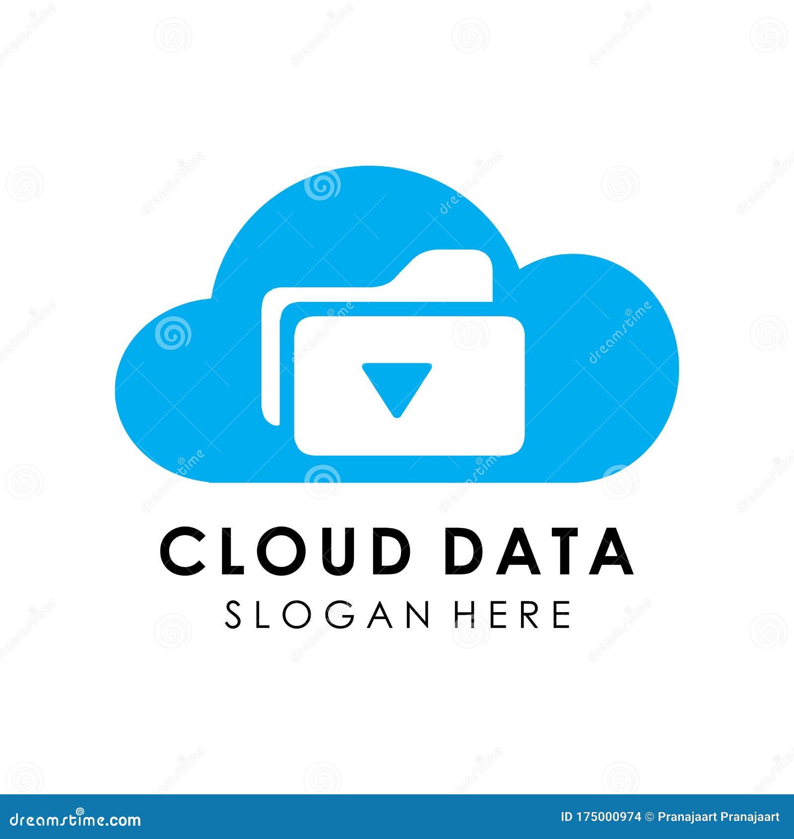 Blue Cloud Data Icon Vector Stock Vector - Illustration of colorful ...