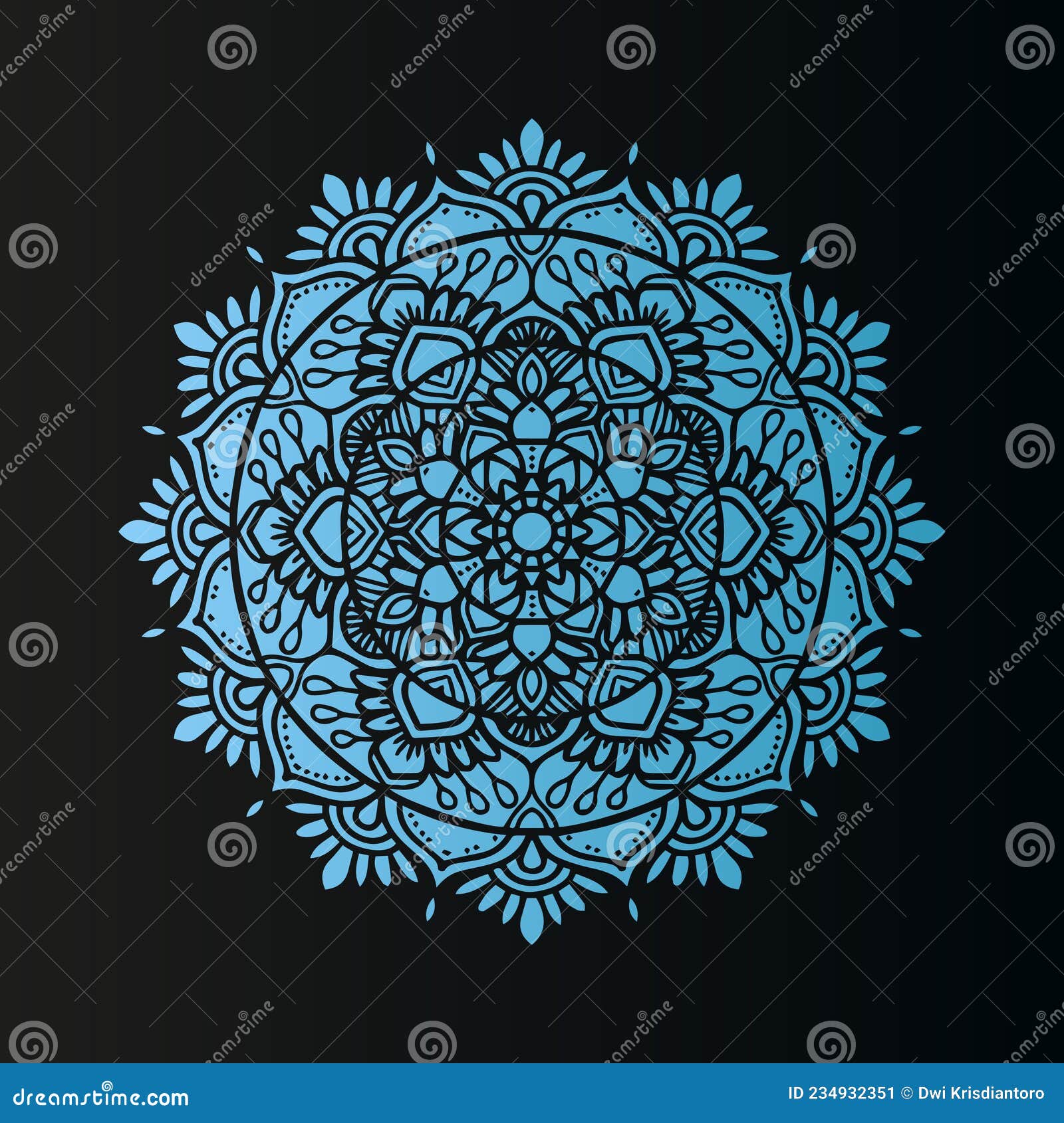 Blue Color Mandala Concept Vector Design Illustration Eps File Stock ...