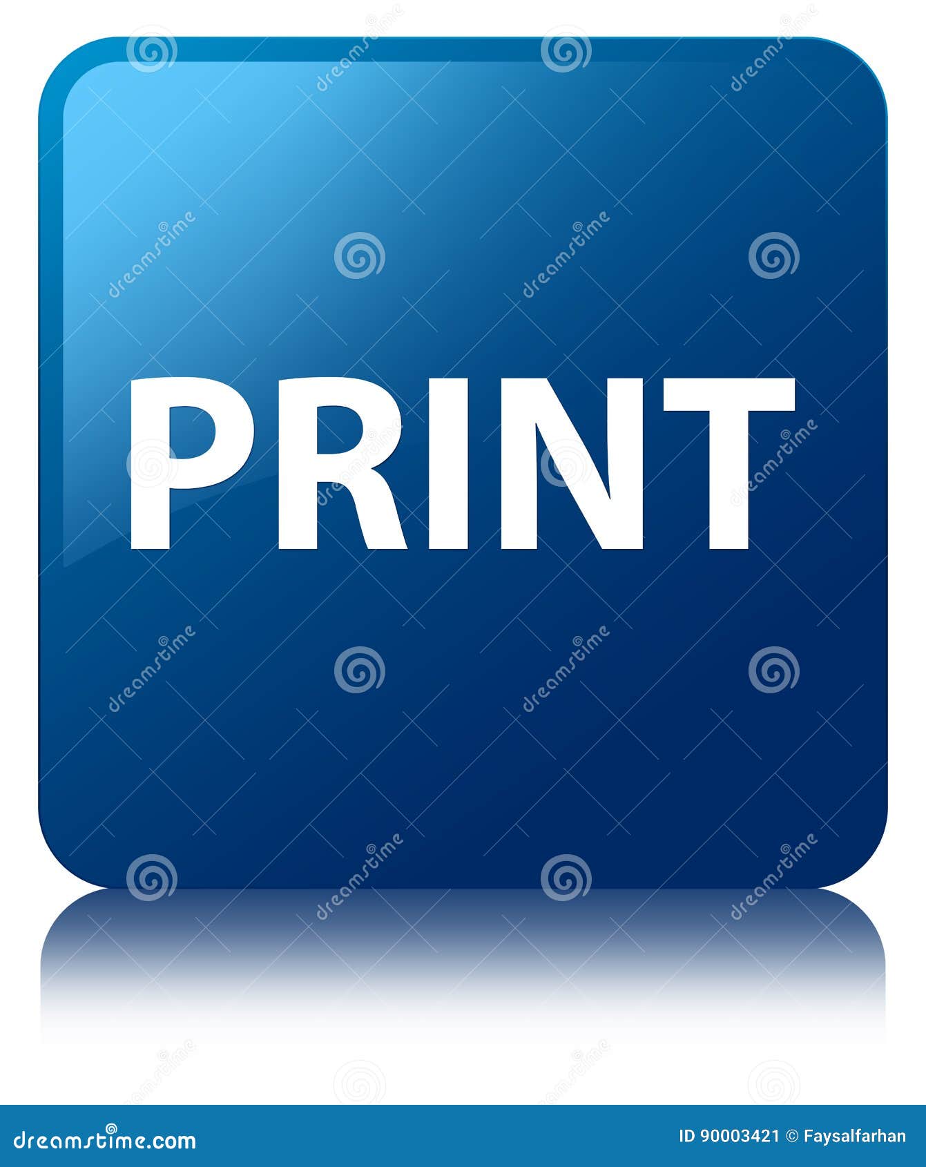 Print blue square button stock illustration. Illustration of button ...