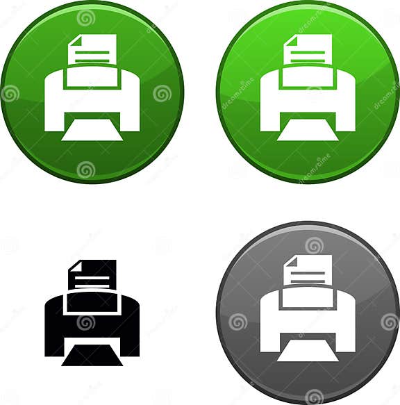 Print button. stock vector. Illustration of icons, gray - 14484632