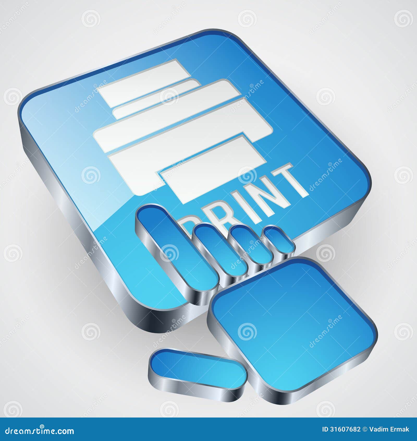 Print button stock vector. Illustration of design, hand - 31607682