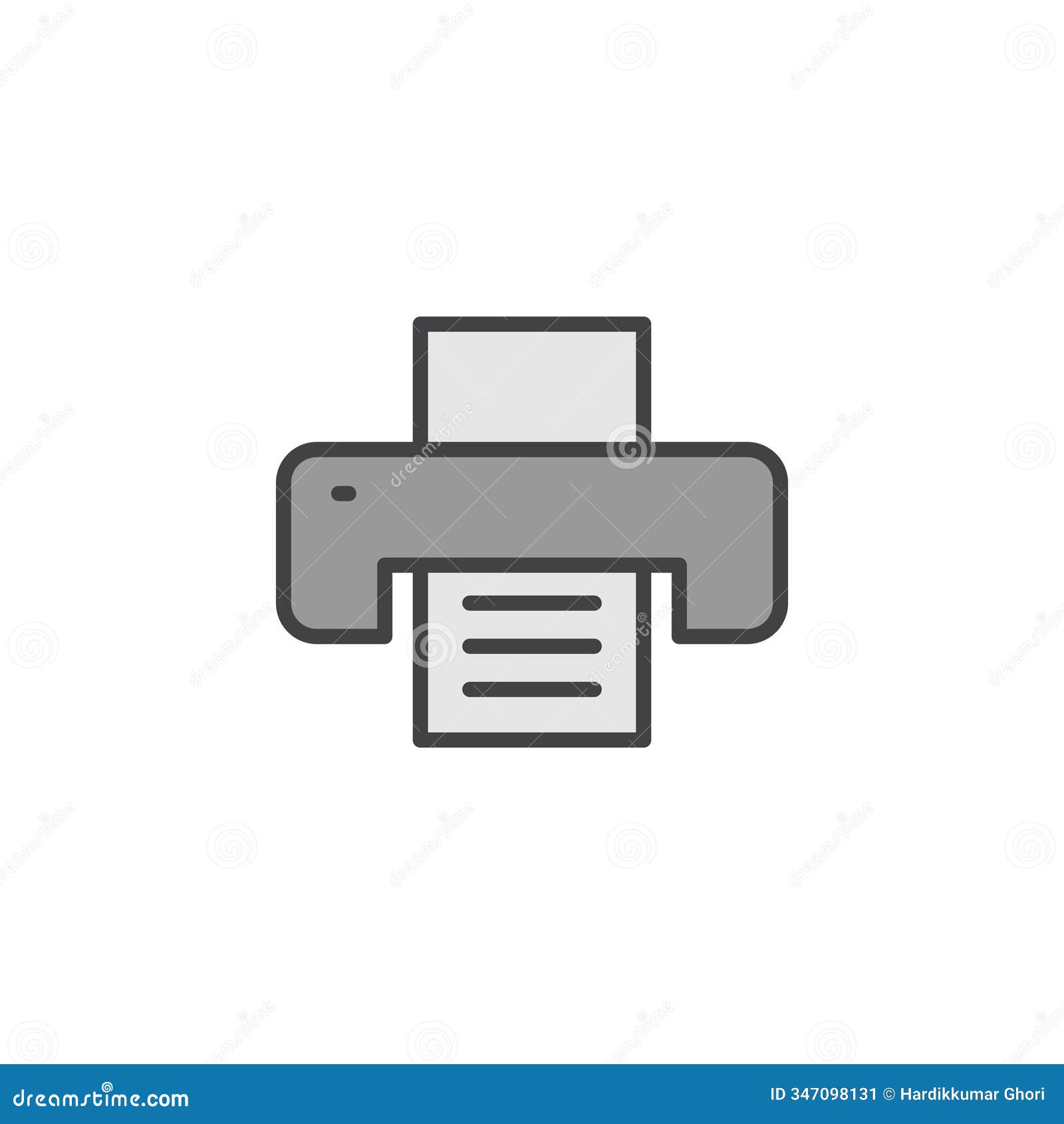 Print Button Icon in Colored Version Stock Illustration - Illustration ...