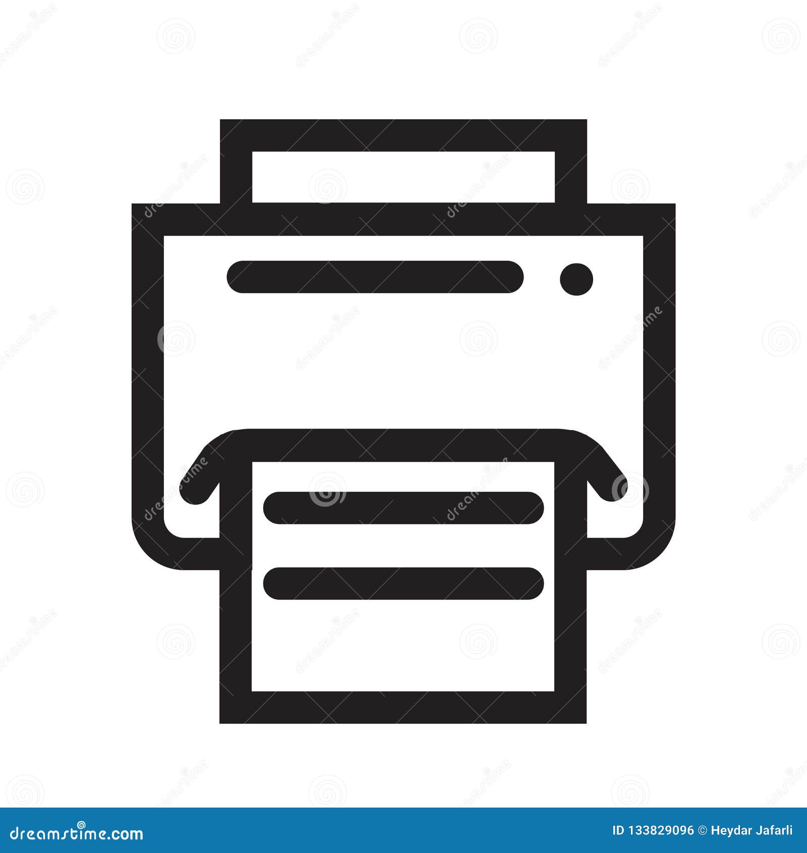 Print Button Icon Vector Sign and Symbol Isolated on White Background ...