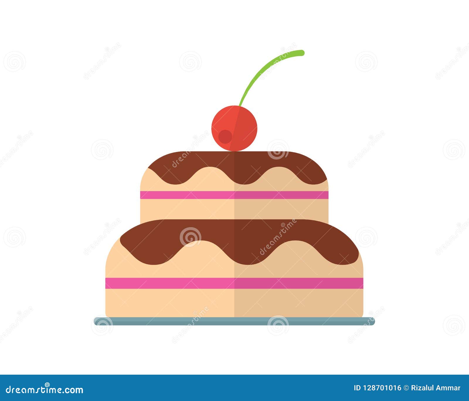 Cake Flat Icon Ilustration Vector Stock Vector - Illustration of menu ...