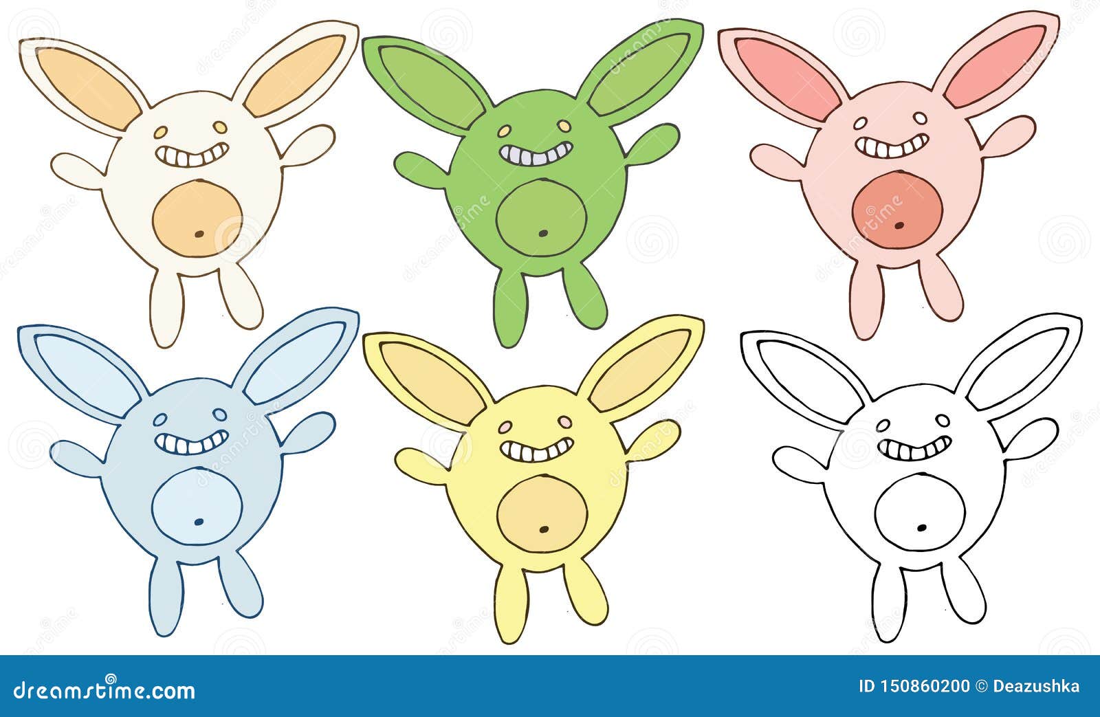 Print Cartoon Doodle Color Rabbit Monster Set Hand Draw Stock Vector ... Print Cartoon Doodle Color Rabbit Monster Set Hand Draw Stock Vector ...