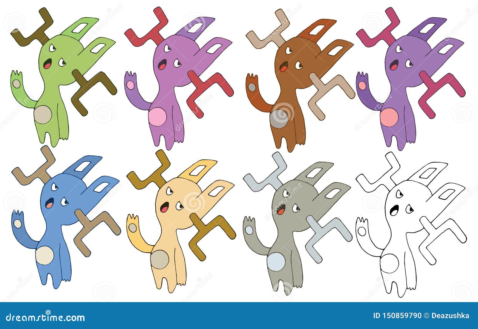 Print Cartoon Doodle Color Set Hello Monster Hand Draw Happy Stock ... Print Cartoon Doodle Color Set Hello Monster Hand Draw Happy Stock ...
