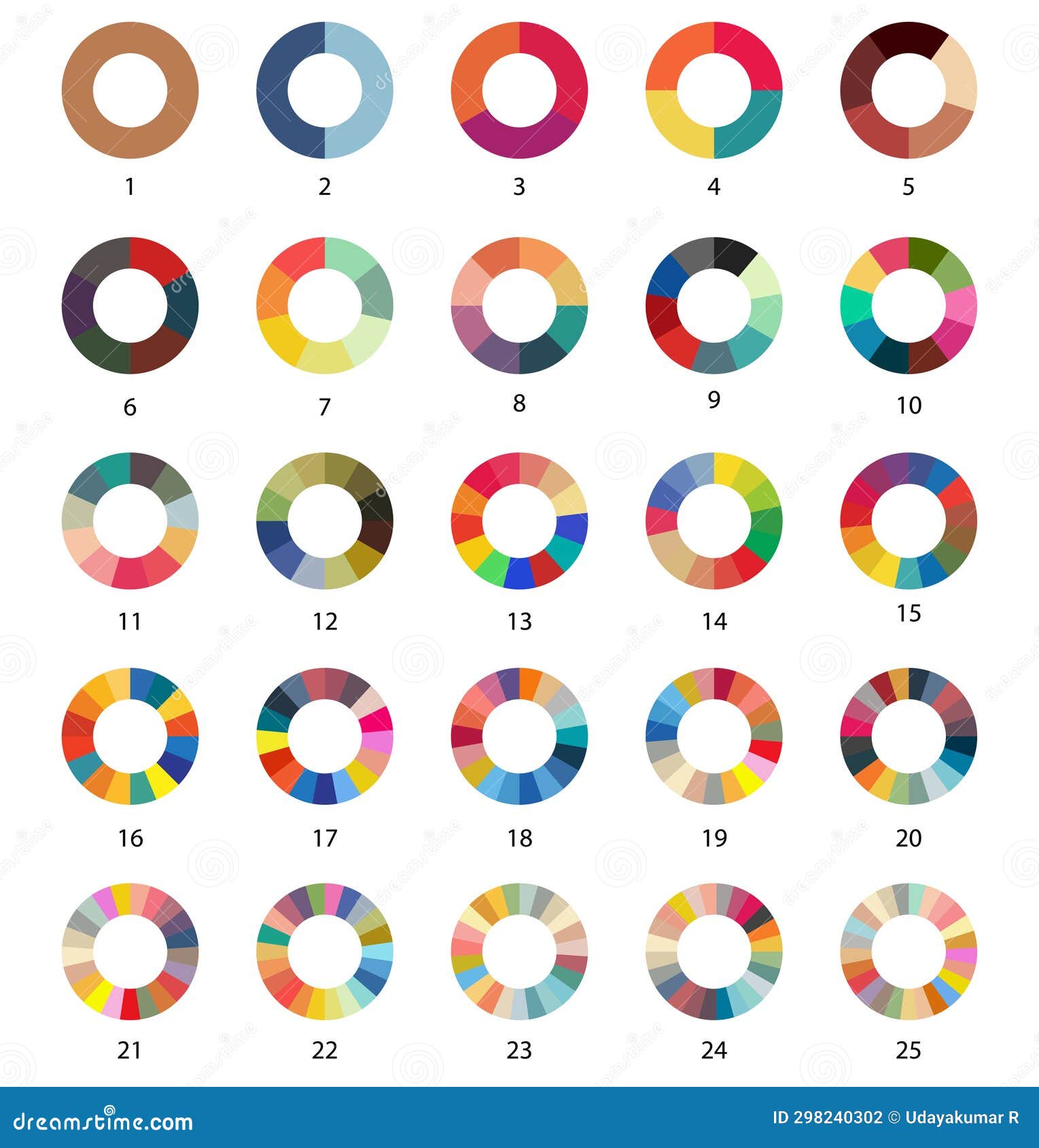 PrintChart Segments Collection. Sections and Slices Pack. Stock Vector ...