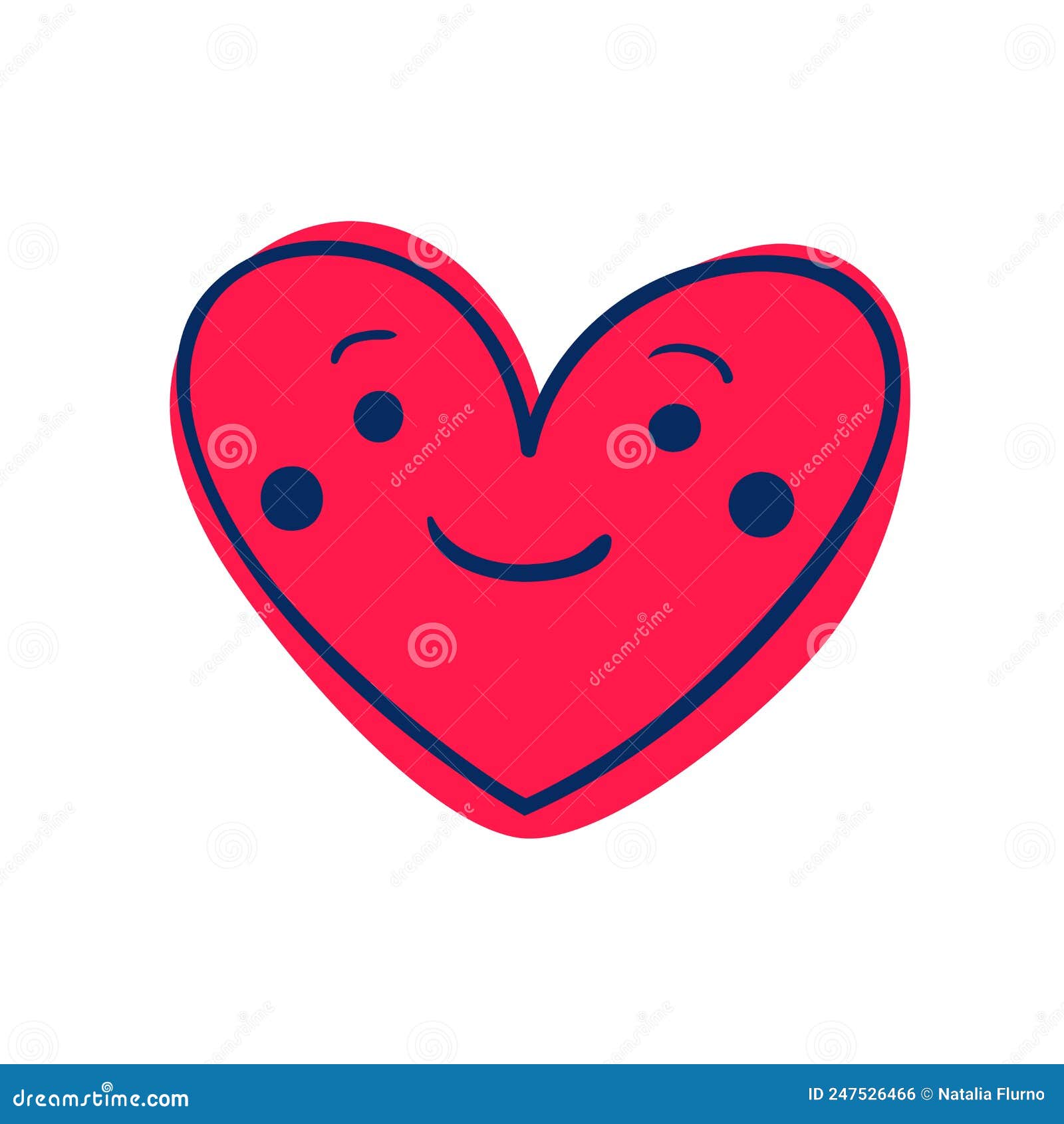 Cheerful Happy Smiling Face in the Shape of a Heart Stock Vector ...