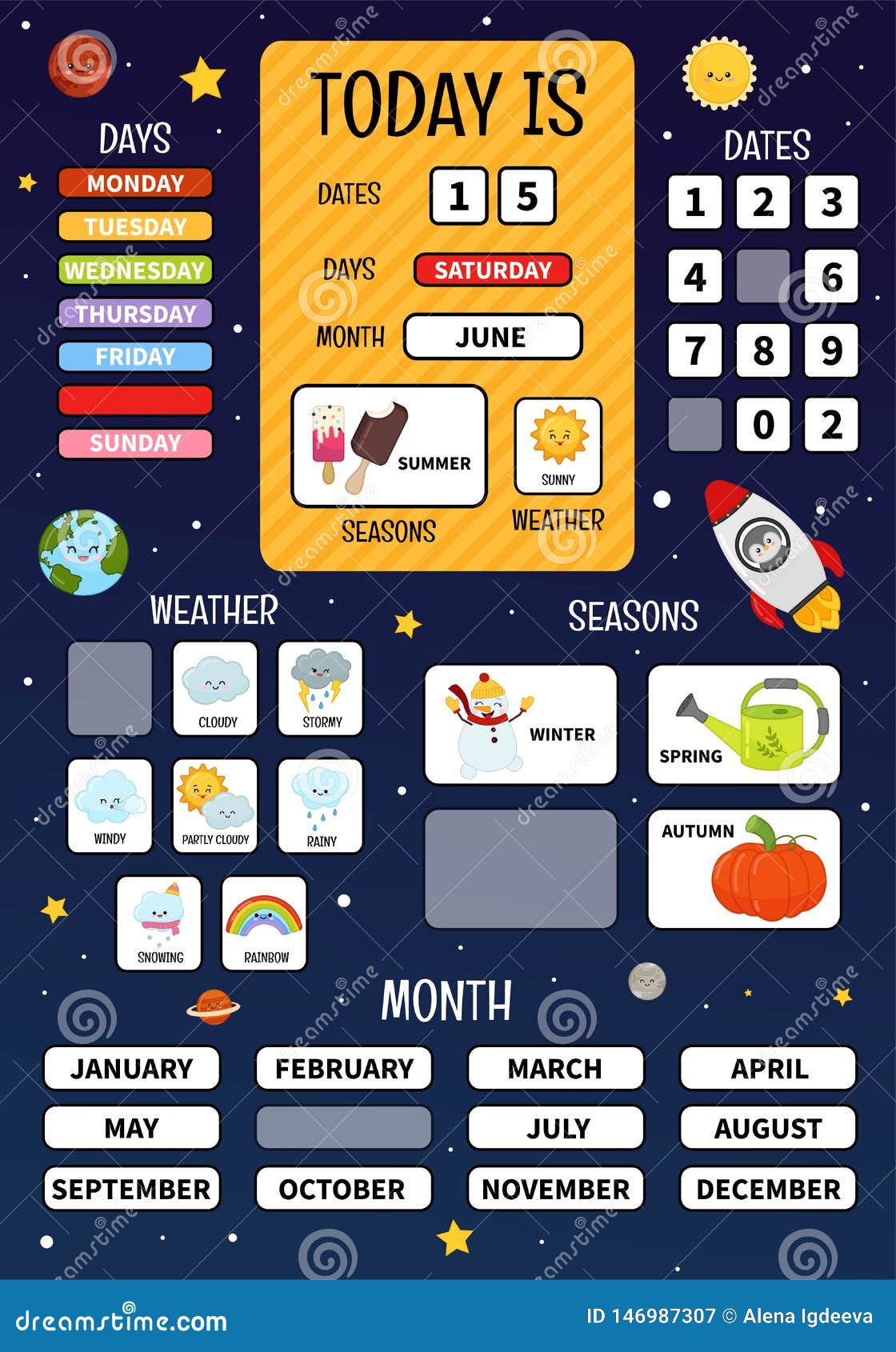 Children`s Educational Game Stock Vector - Illustration of date, game ...